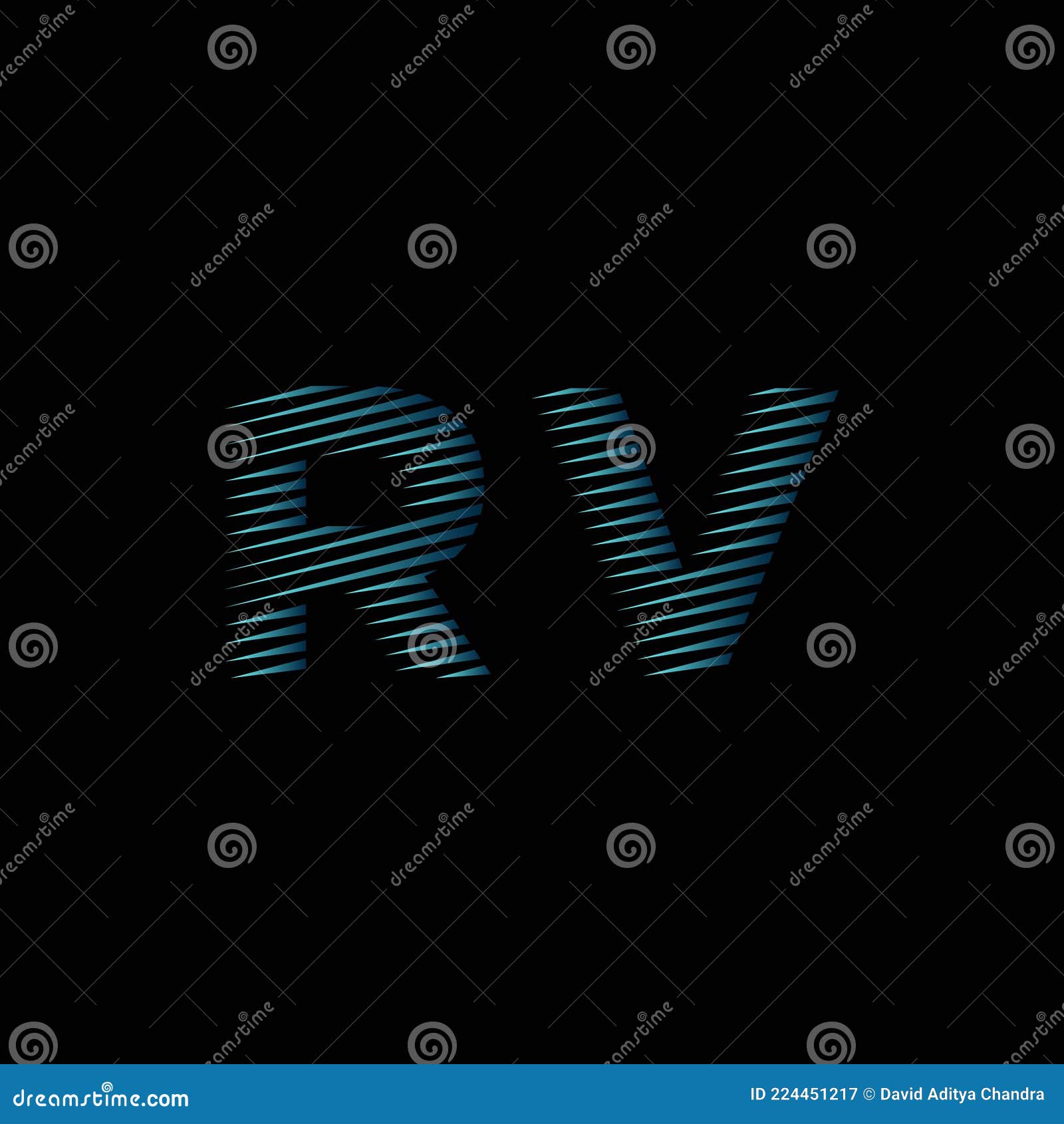 RV Monogram Lines Style Blue Light Vector Stock Vector - Illustration ...