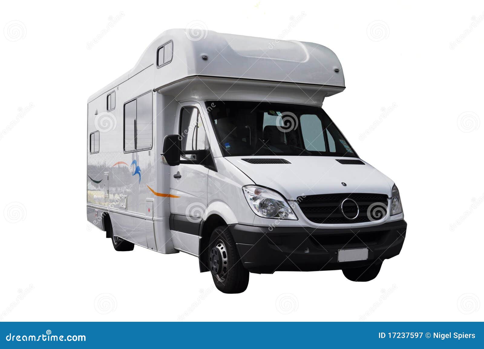 RV Motor Home Isolated on White Background Stock Image - Image of ...