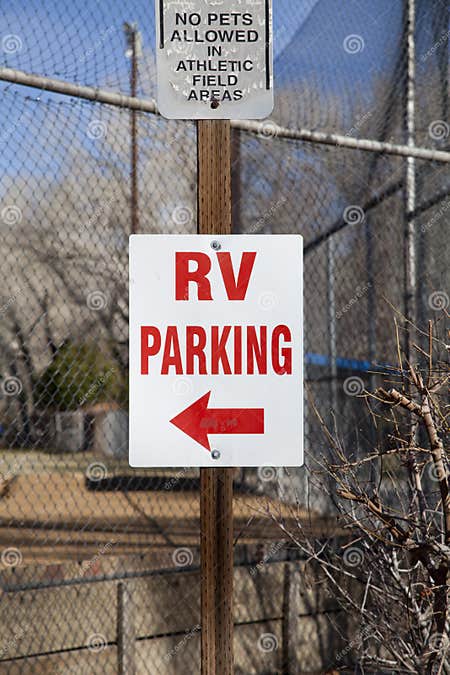 RV Parking Sign stock photo. Image of park, leisure, white - 67760730