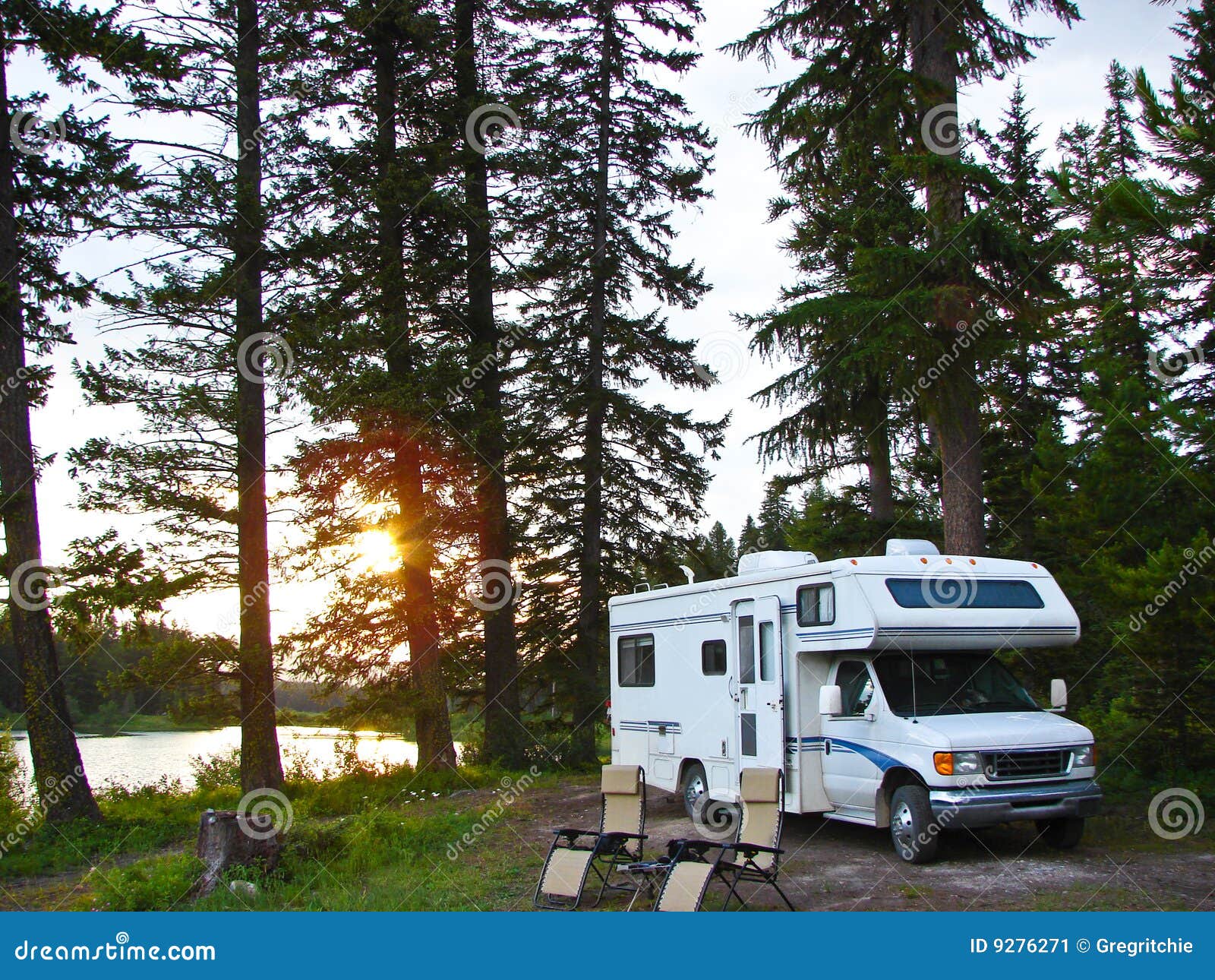 RV in secluded campsite stock image. Image of camper, camp - 9276271