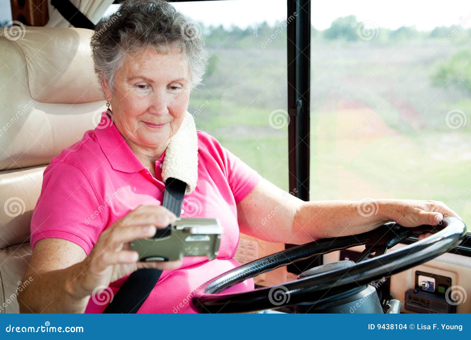 RV Senior - Woman Using GPS Stock Photo - Image of interstate, people ...