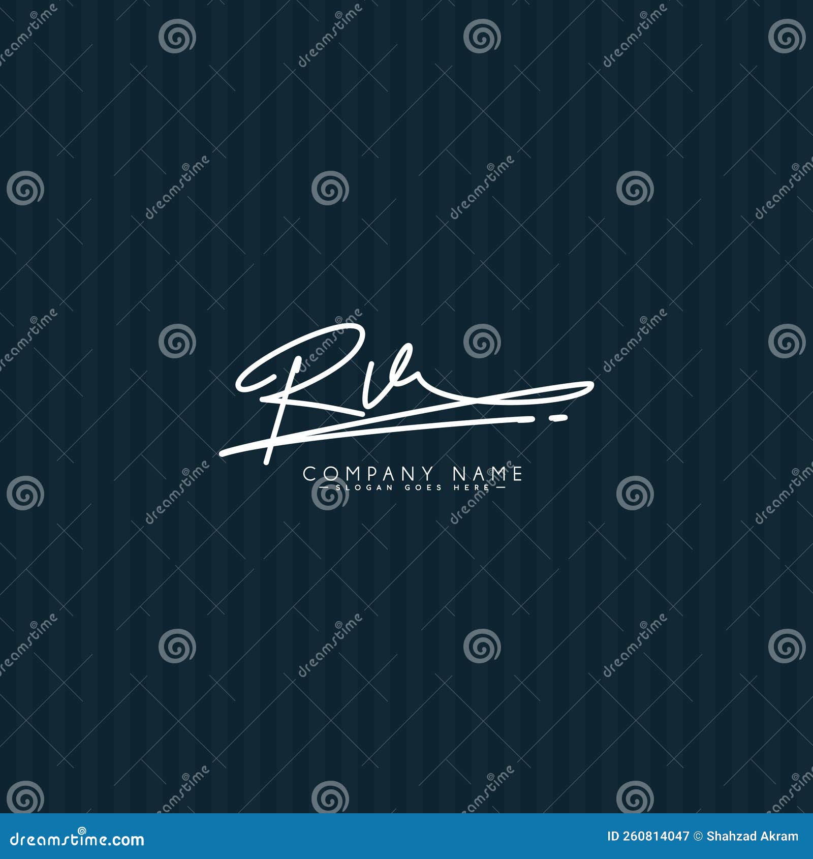 RV Signature Logo - Handwritten Vector Logo Template for RV Alphabet ...