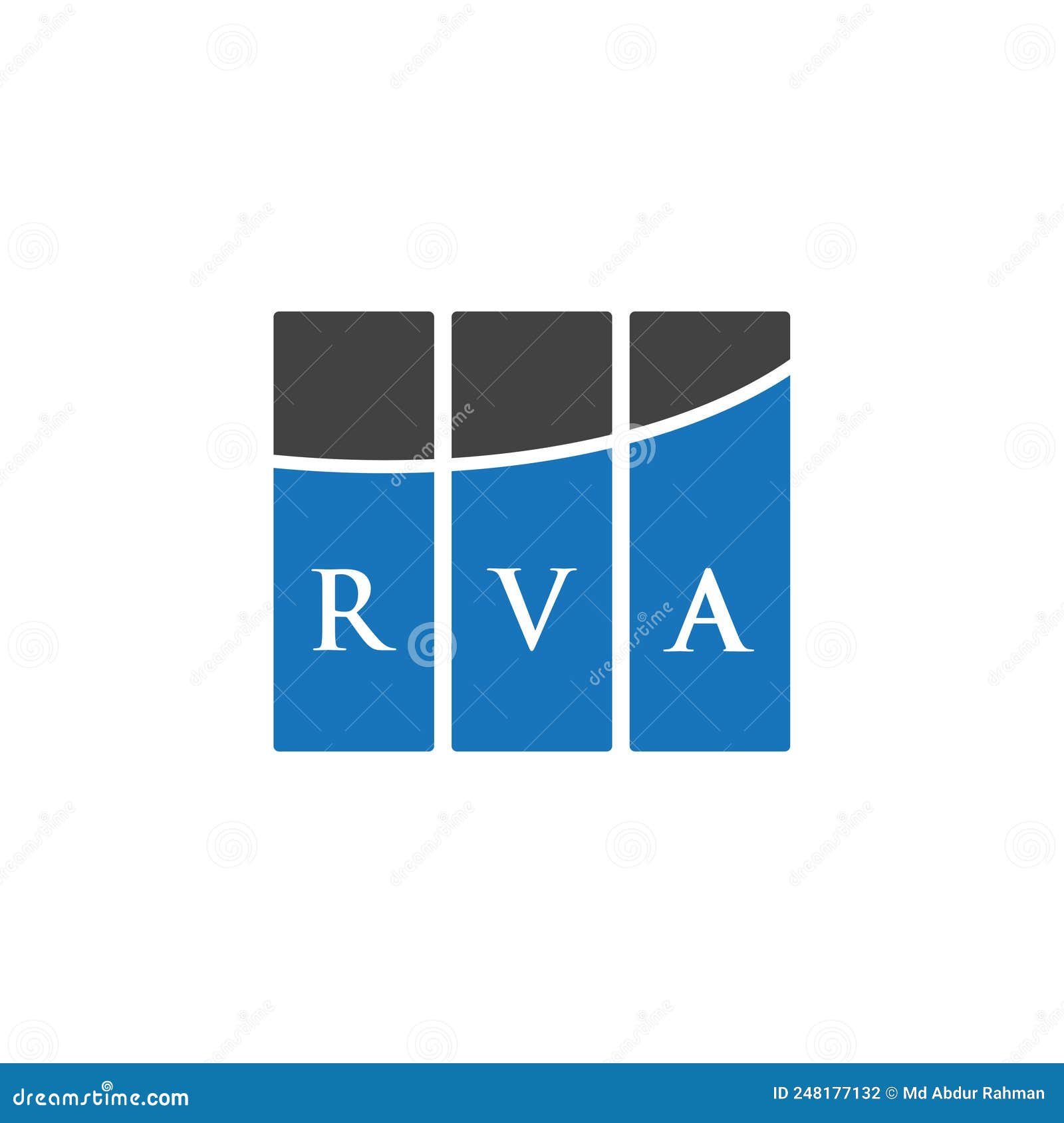 RVA Letter Logo Design on WHITE Background. RVA Creative Initials ...
