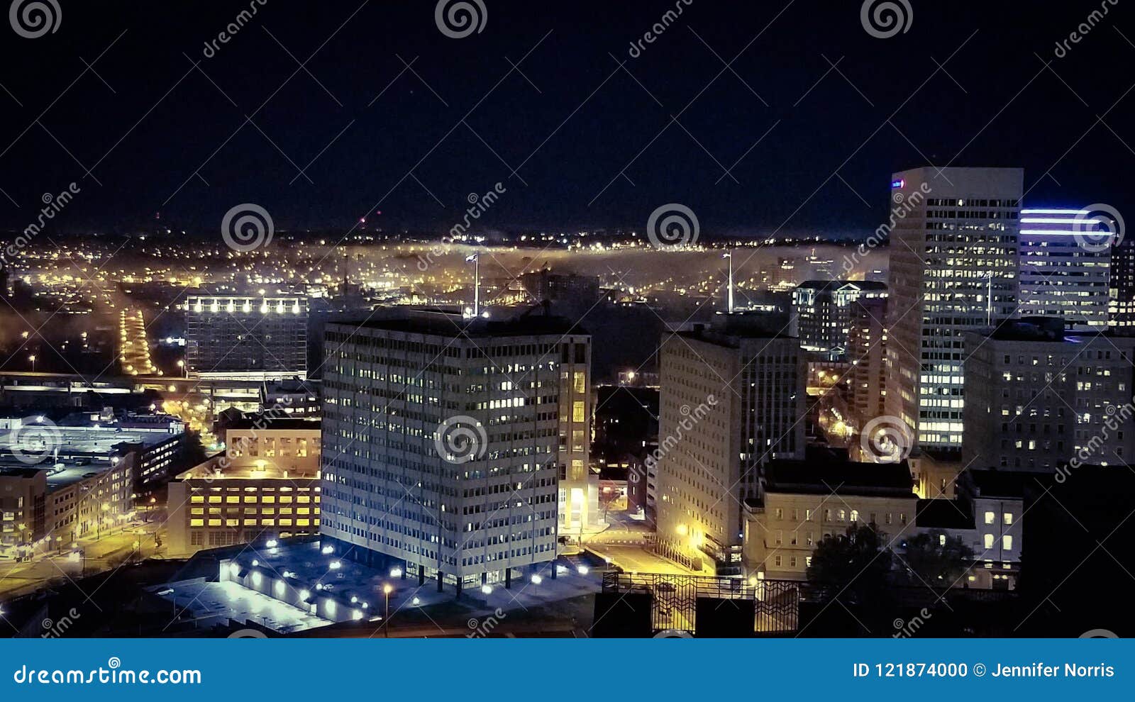 RVA Skyline stock photo. Image of night, time, virginia - 121874000