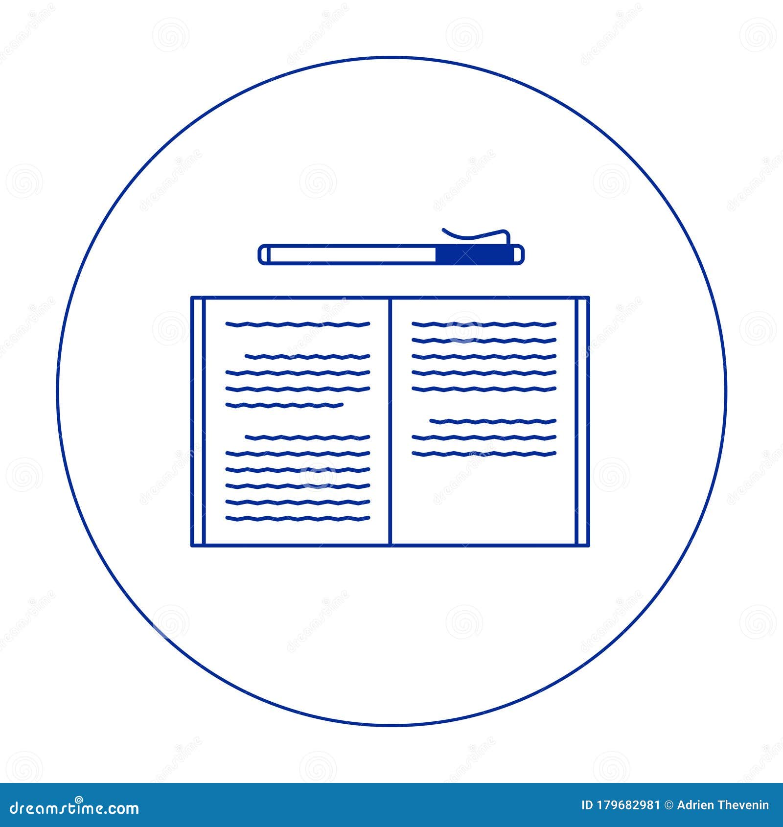 Book and Pen Write - Symbol White Background - Vector Illustration ...