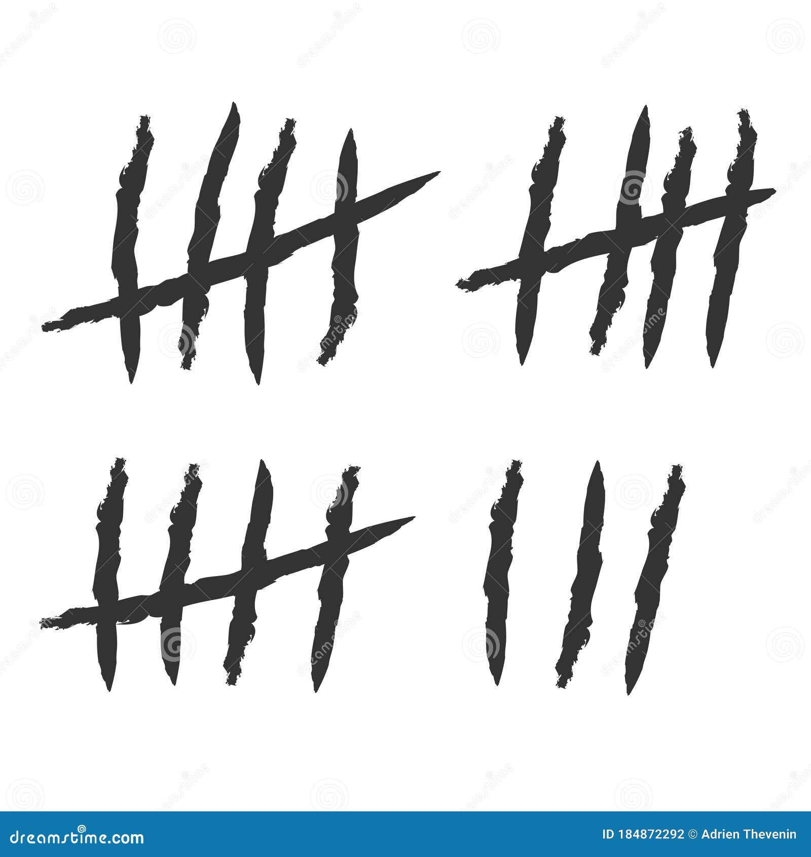 Prison Counting Days - Lines or Sticks Hand Drawn with Brush Strokes ...