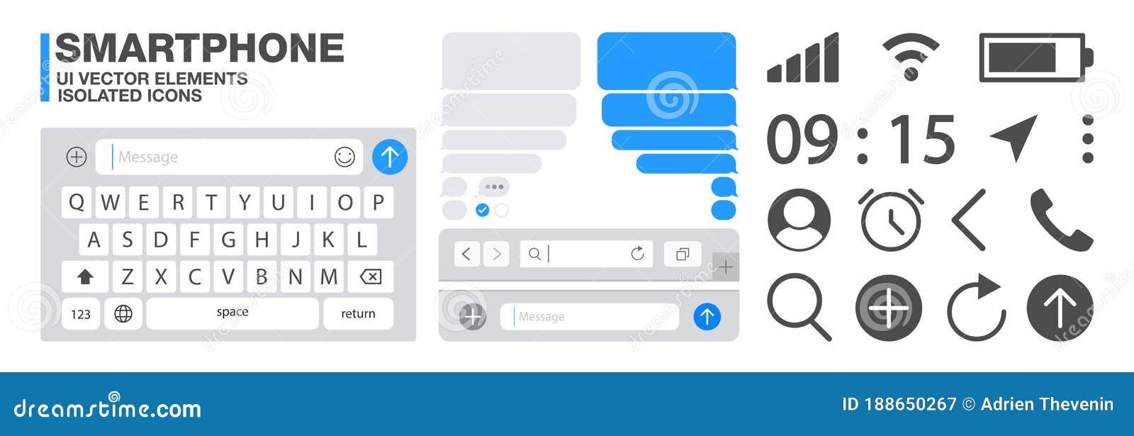 Smartphone UI Elements Set â€“ Icons and Button of Mobile Screen ...
