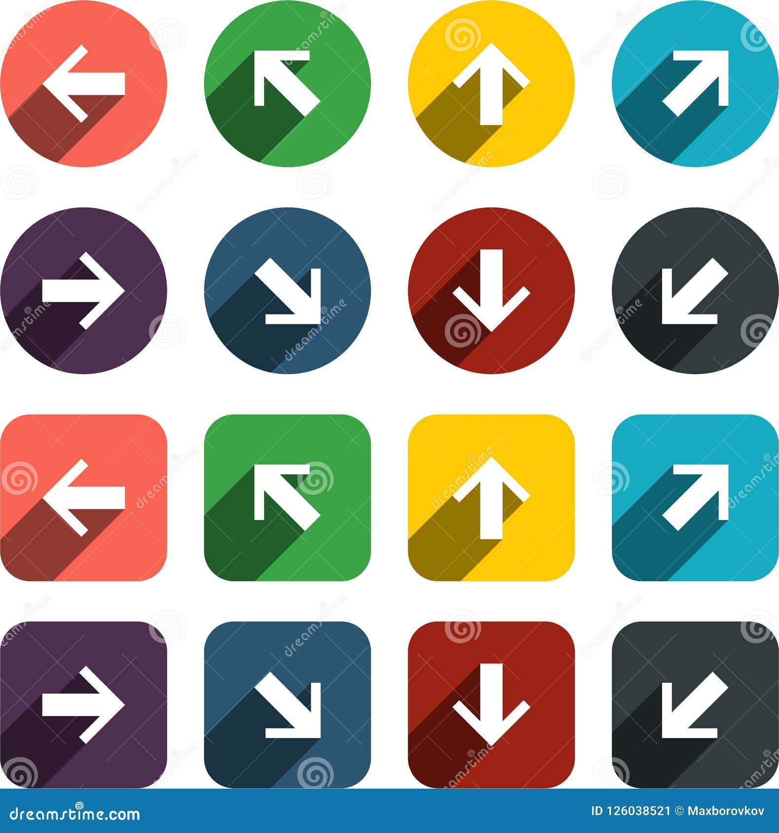 Flat arrow icons. stock vector. Illustration of modern - 126038521