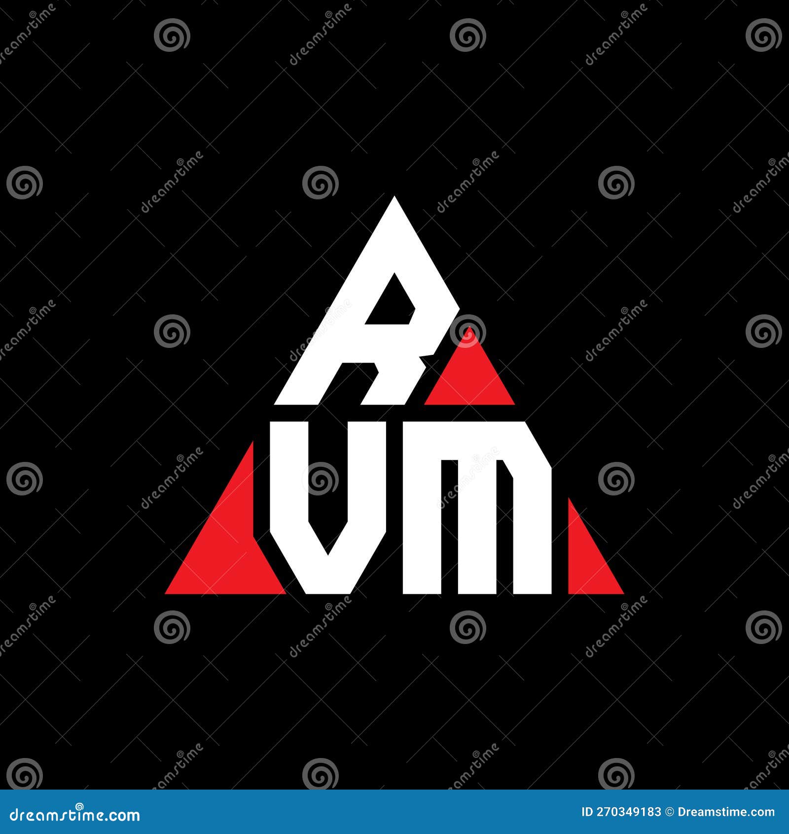 RVM Triangle Letter Logo Design with Triangle Shape. RVM Triangle Logo ...