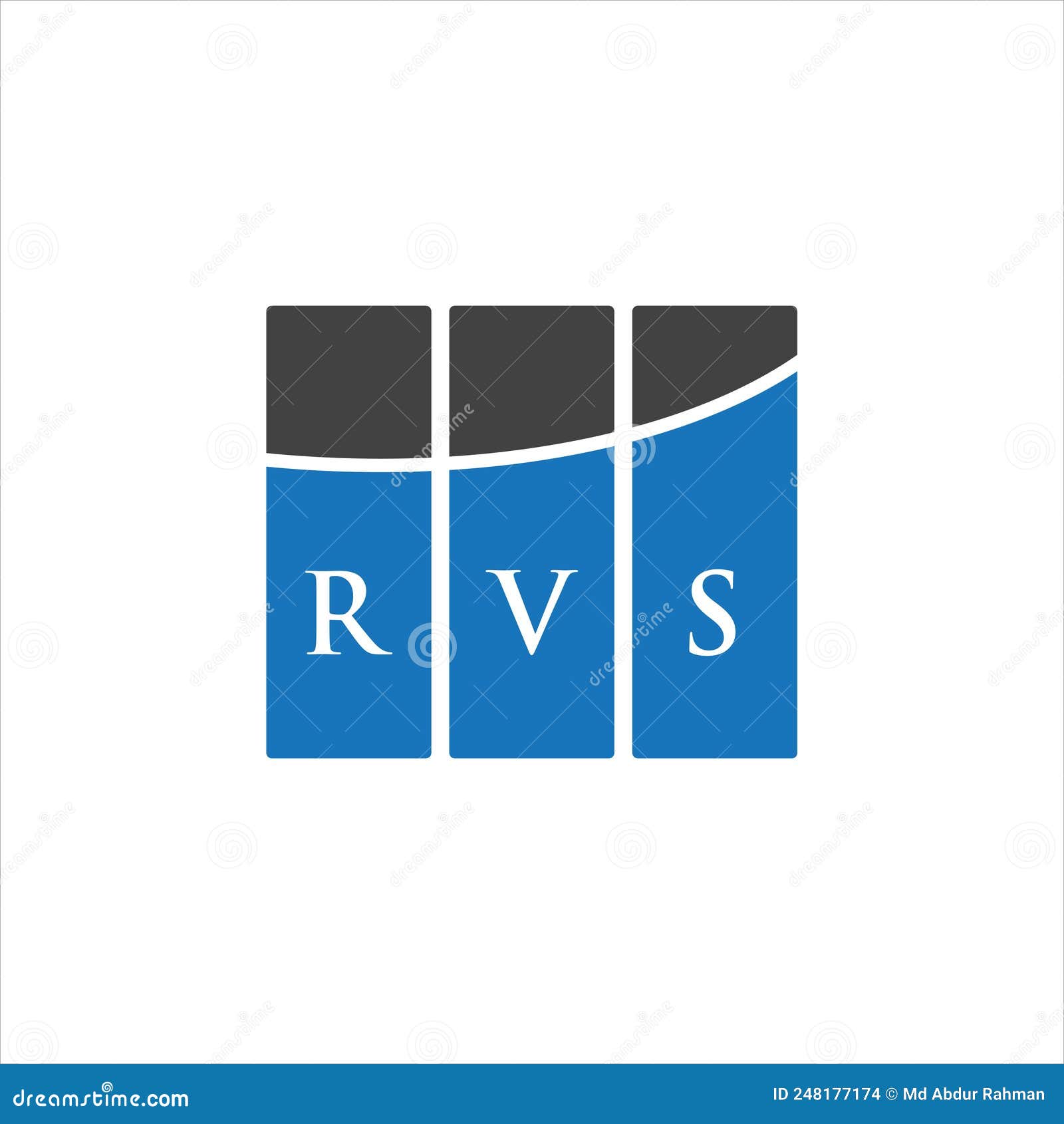 RVS Letter Logo Design on WHITE Background. RVS Creative Initials ...