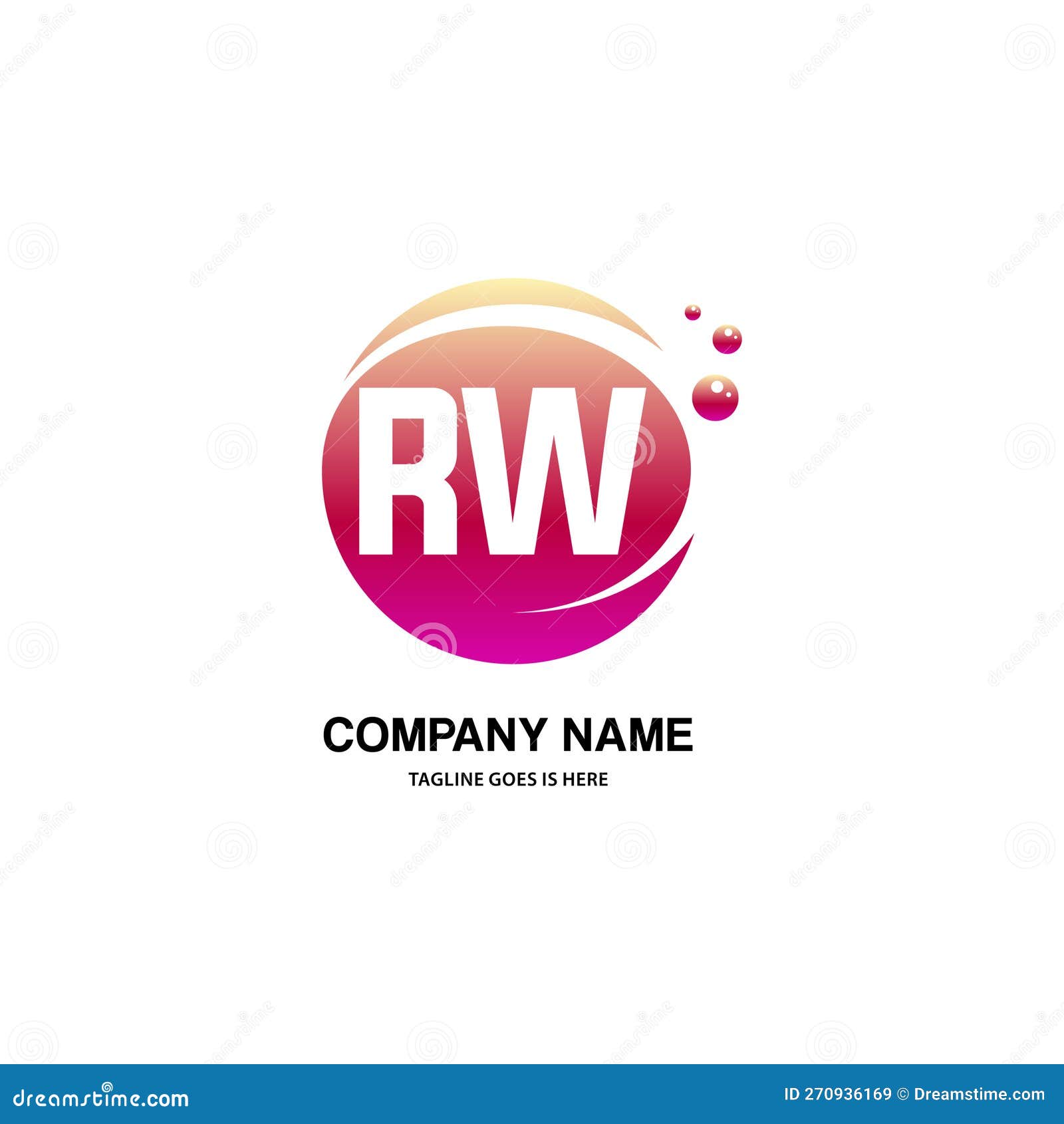 RW Initial Logo with Colorful Circle Template Vector Stock Vector ...