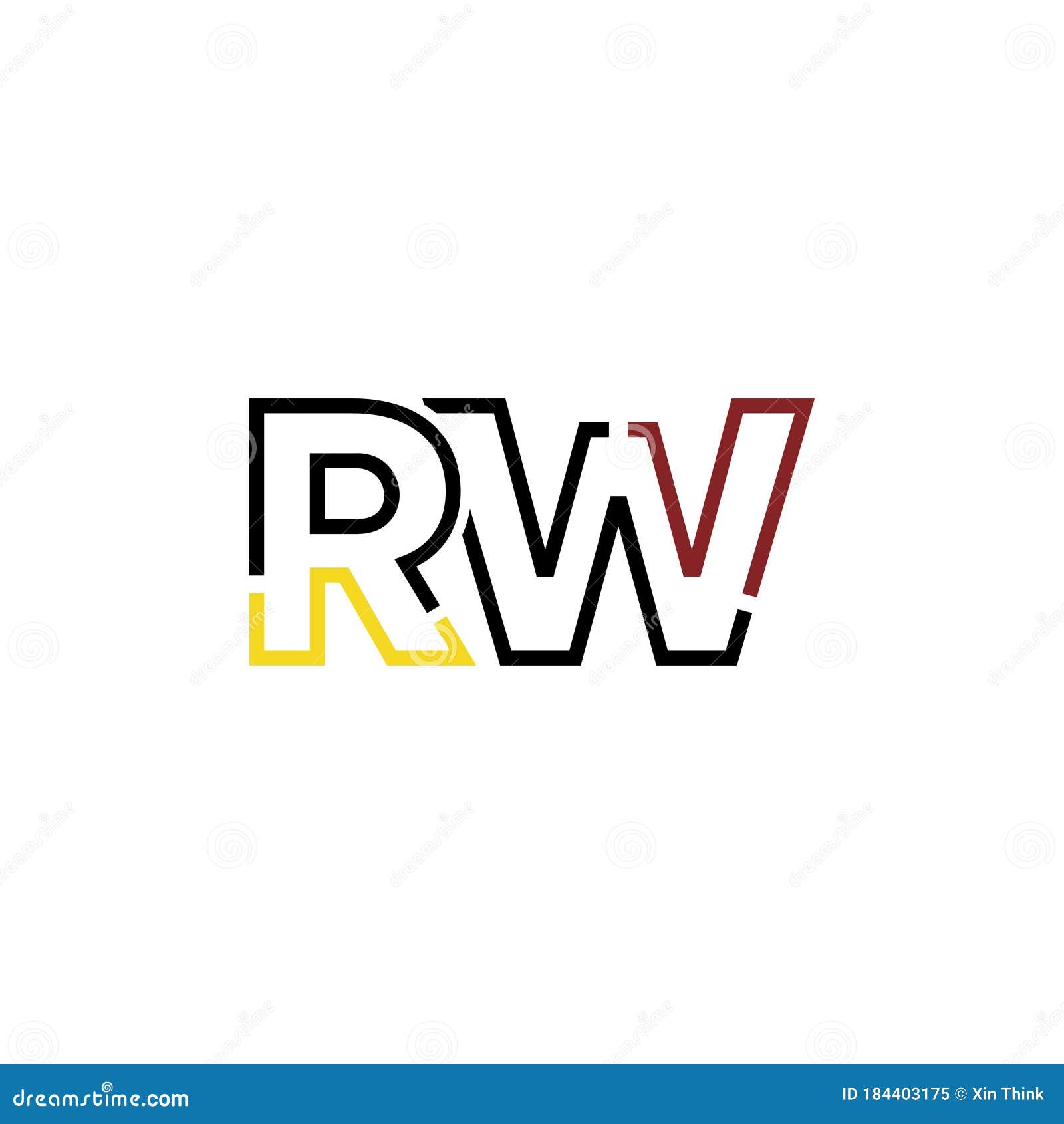 RW Letter Logo Icon Design Template Elements Stock Illustration ...