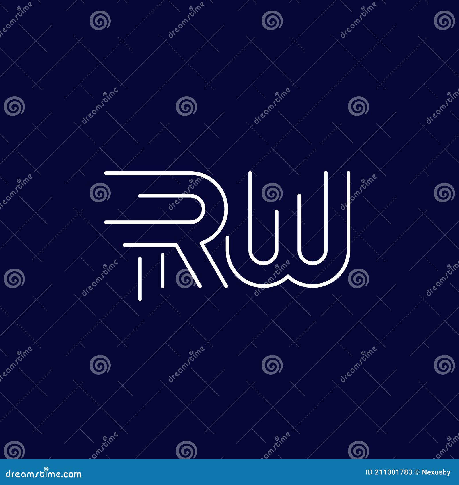 RW Letters Logo, Line Vector Stock Vector - Illustration of identity ...