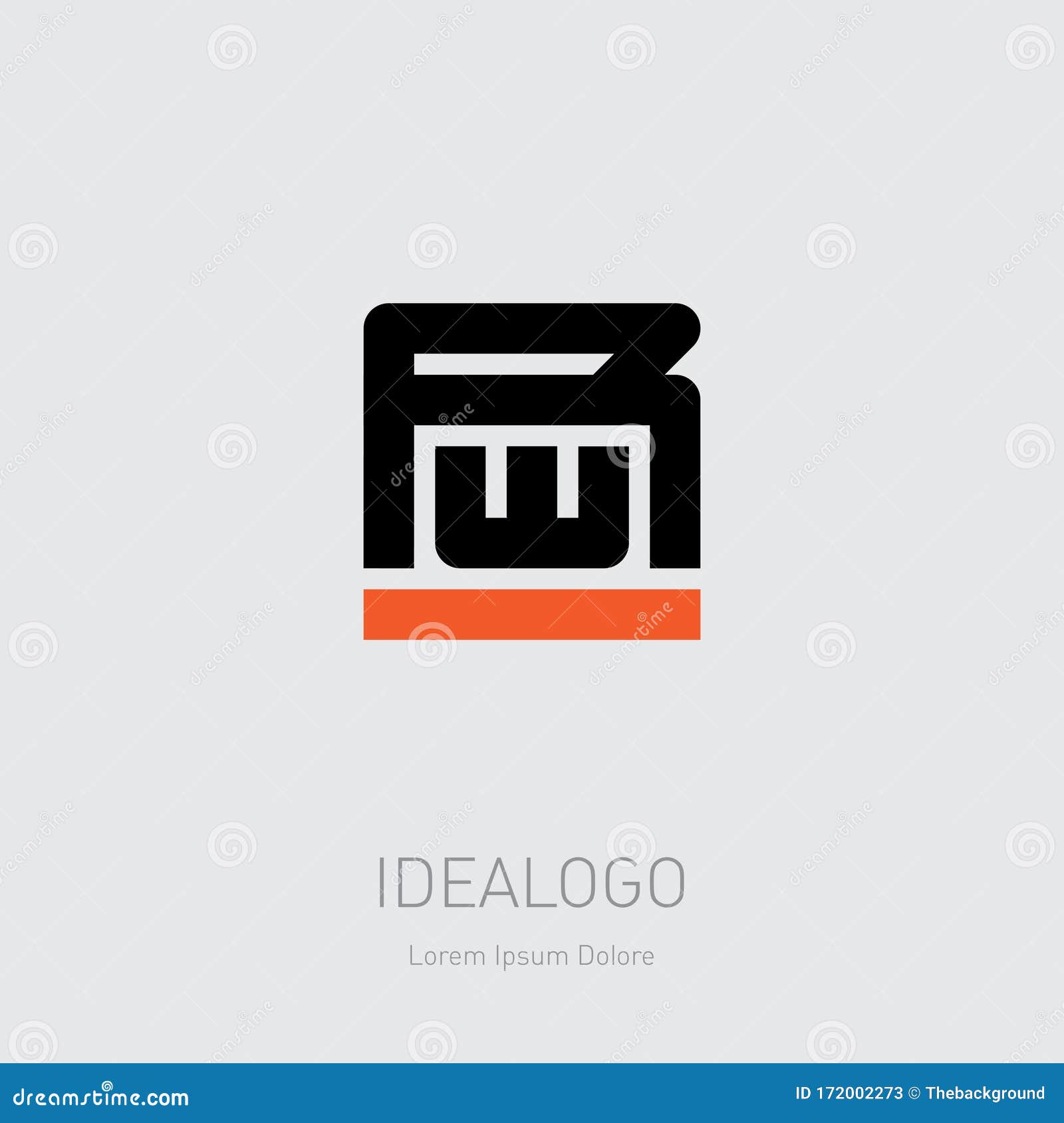 RW - Logotype with Letters and Parallel Red Lines. R and W - Initials ...