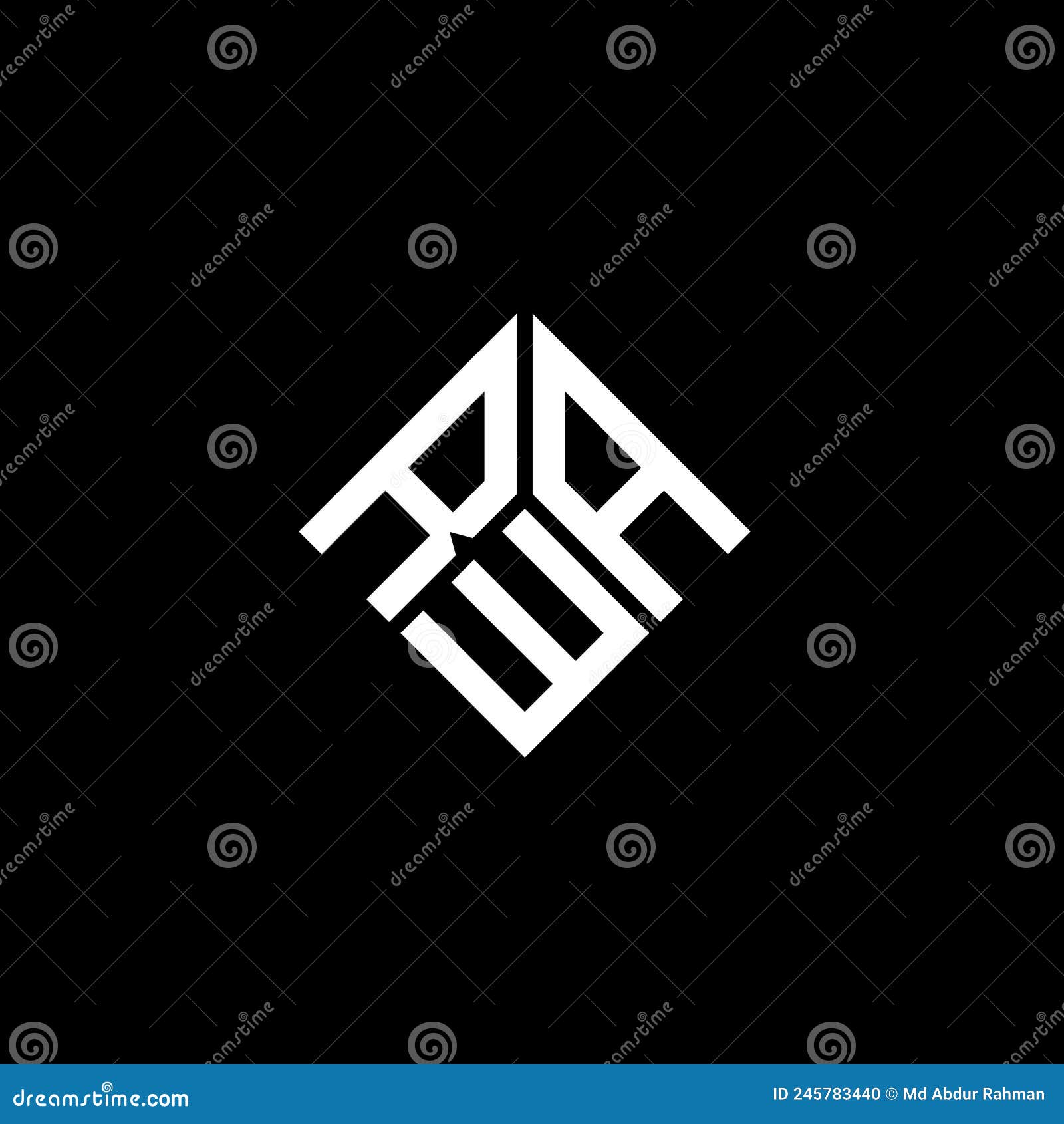 RWA Letter Logo Design on Black Background. RWA Creative Initials ...
