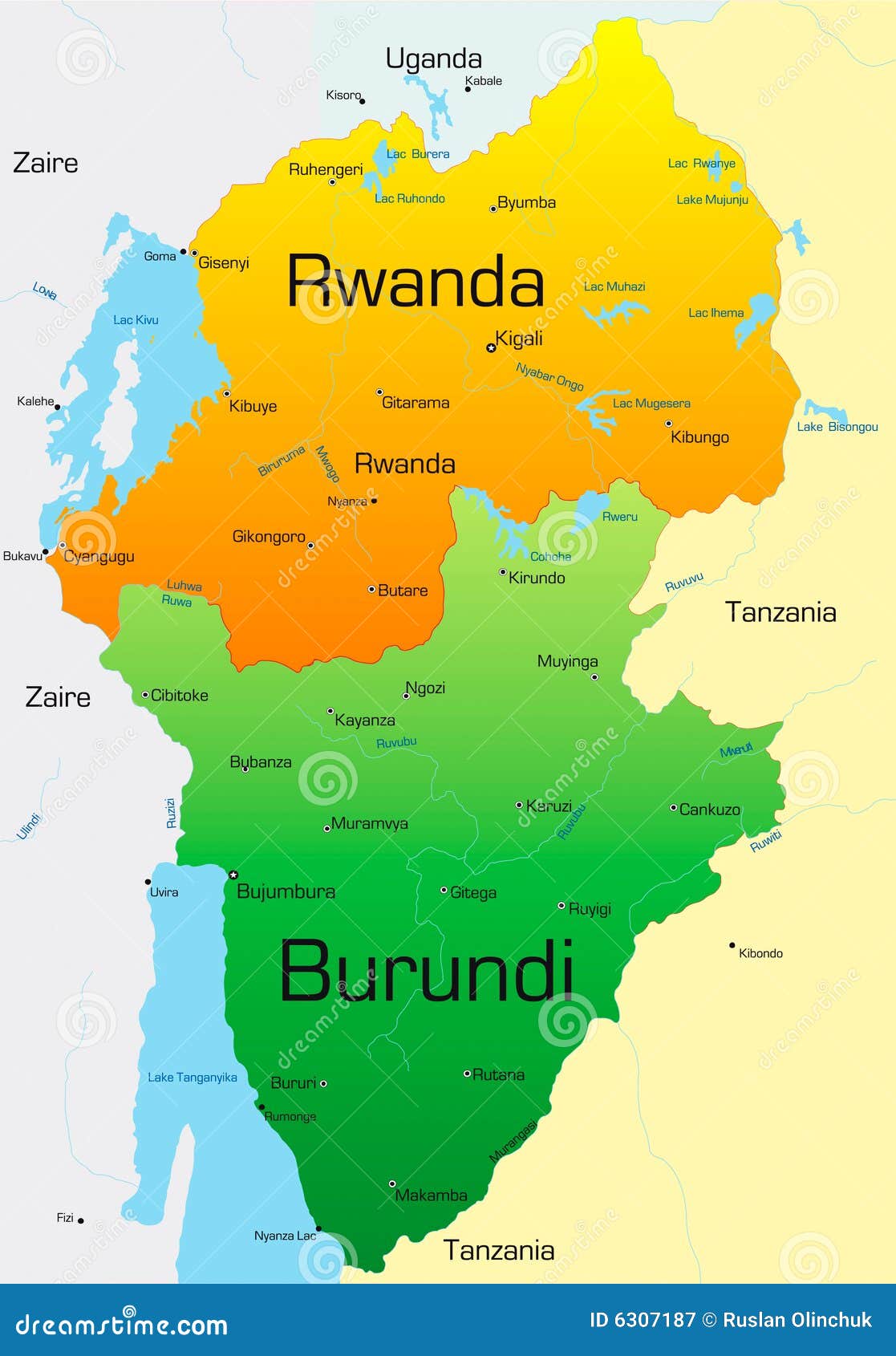 Rwanda Map Vector Illustration | CartoonDealer.com #19002120