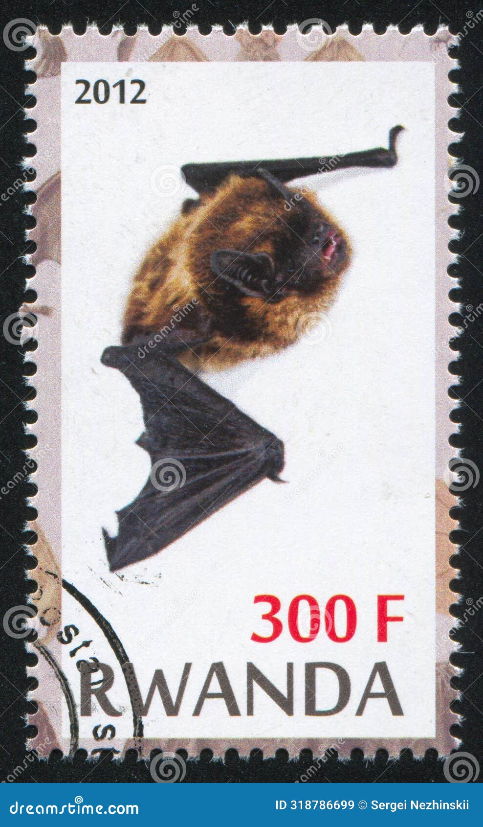 Bat Stamp Printed by Rwanda Editorial Stock Image - Image of nature ...