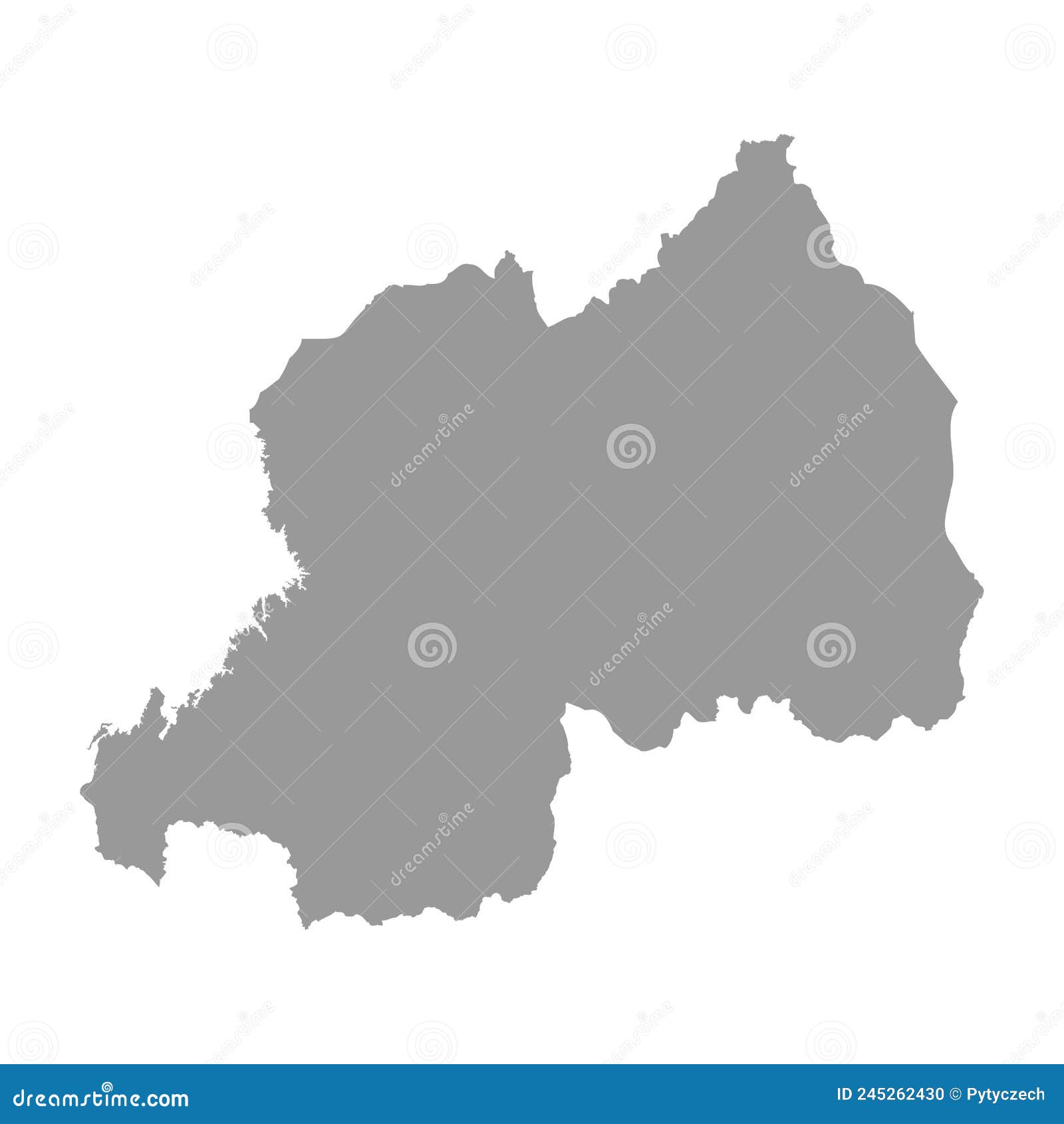 Silhouette Map Of Rwanda Symbol Icons Isolated On White Background ...
