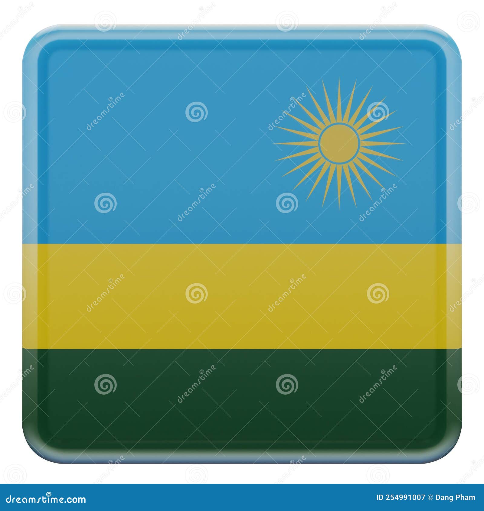 Rwanda 3D flag stock illustration. Illustration of shining - 254991007