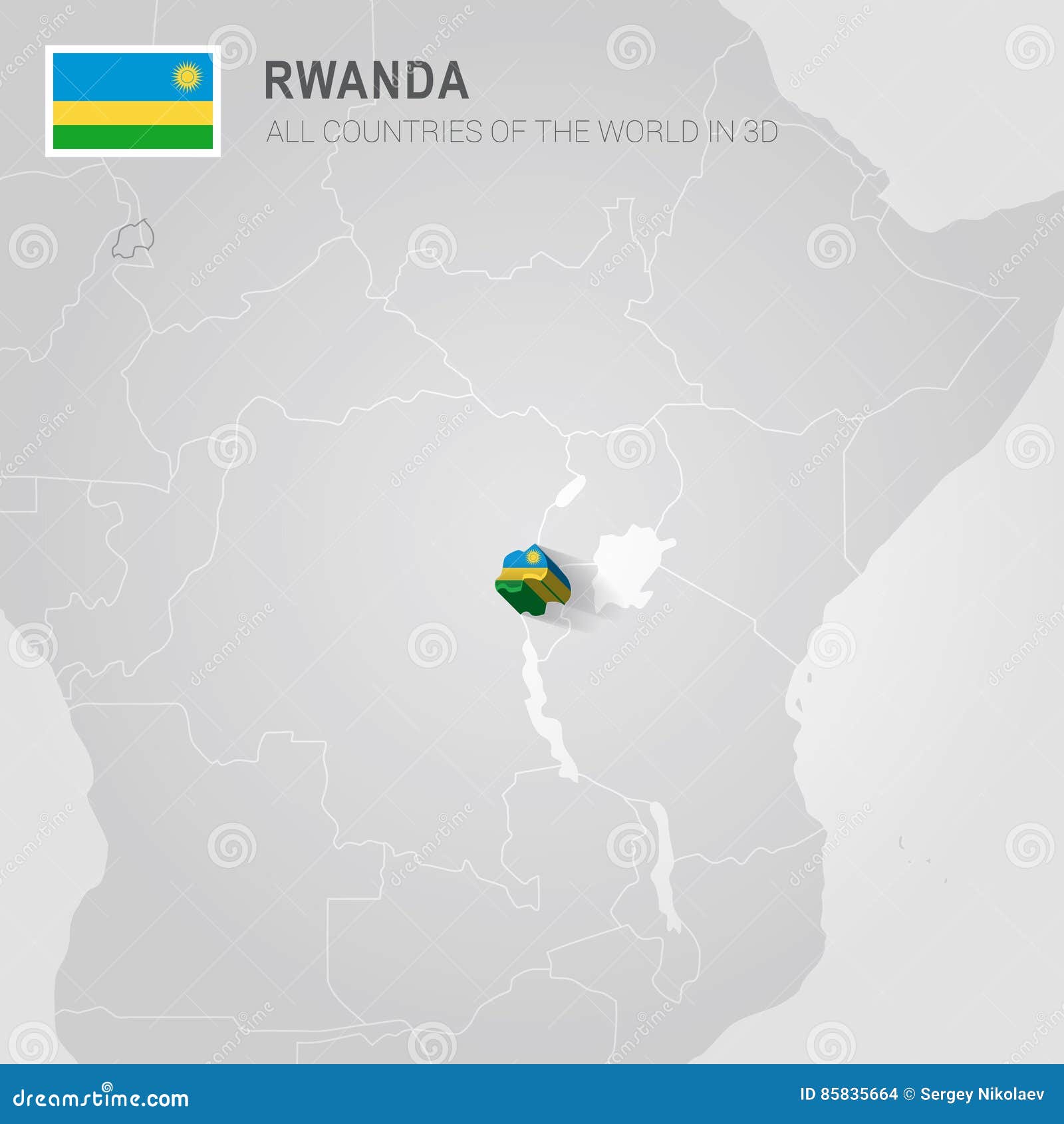 Rwanda drawn on gray map stock vector. Illustration of graphic - 85835664