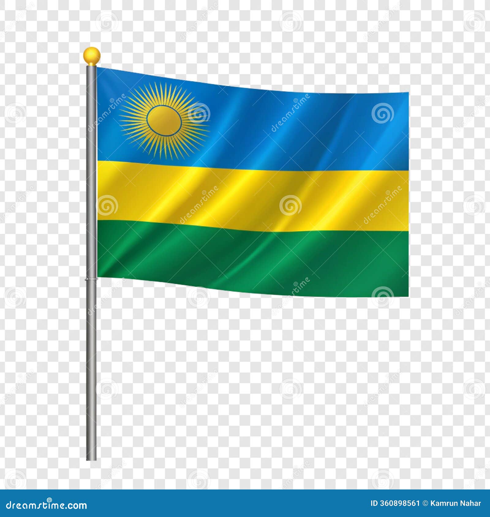 Rwanda Flag Transparent Background Stock Illustration - Illustration of ...