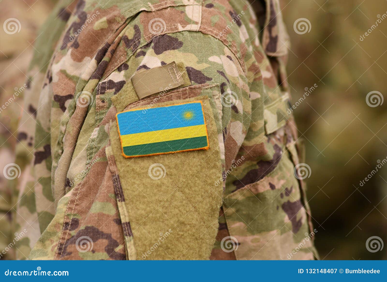 Rwanda Flag on Soldiers Arm. Rwanda Troops Collage Stock Image - Image ...