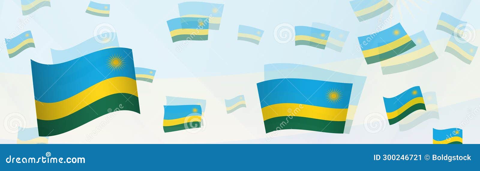 Rwanda Flag-themed Abstract Design on a Banner. Abstract Background ...