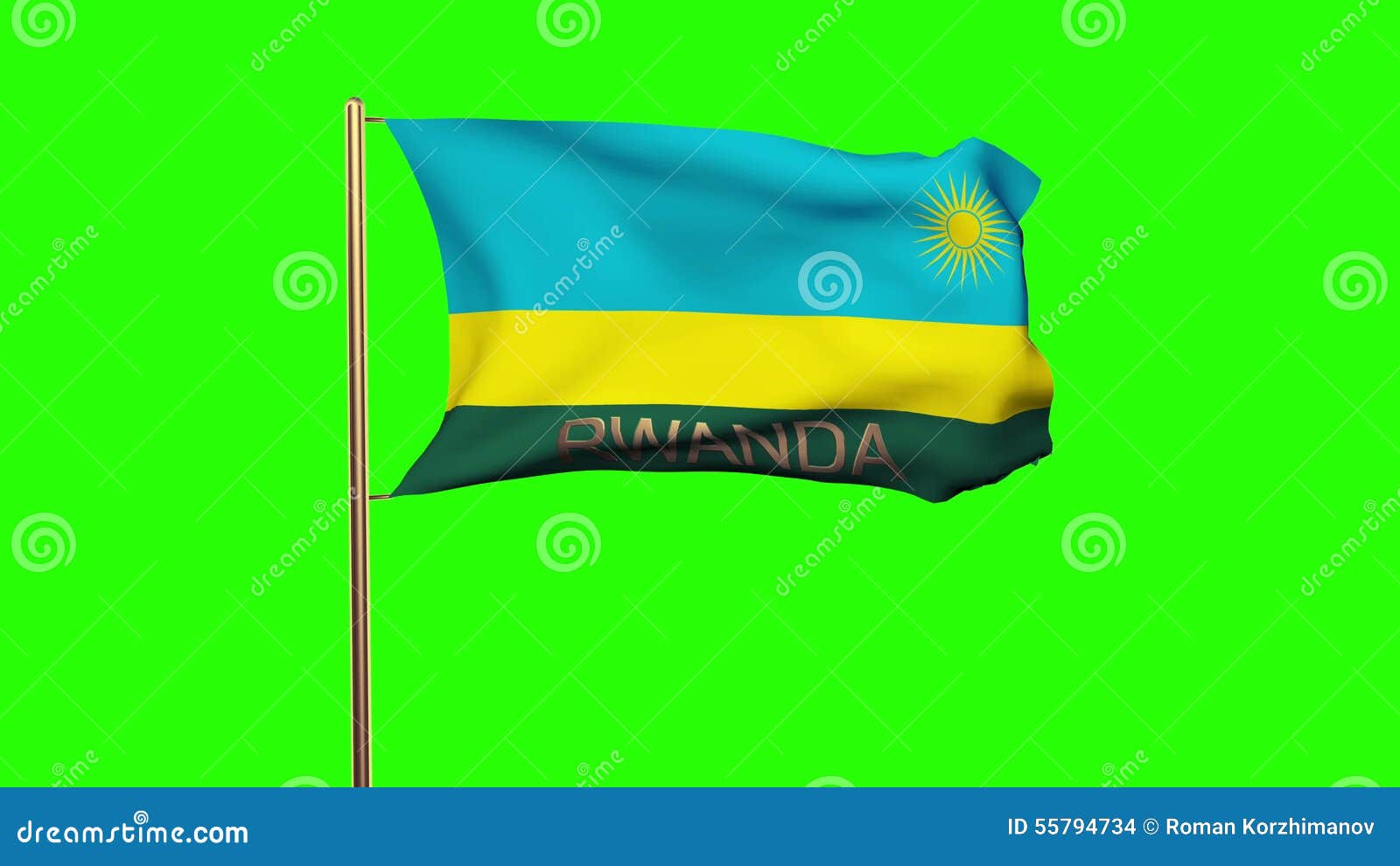 Rwanda Flag Sun