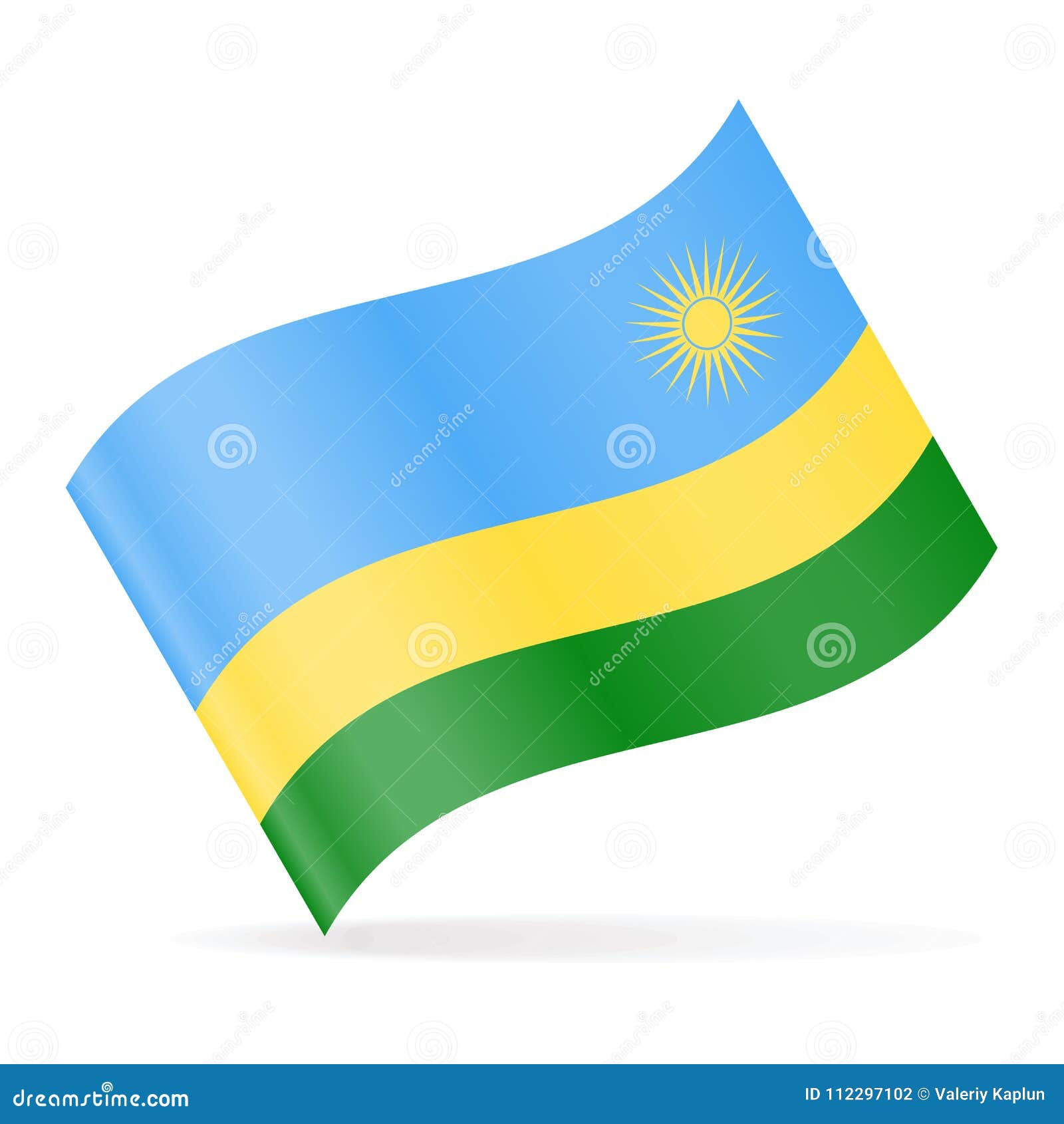 Rwanda Flag Vector Waving Icon Stock Illustration - Illustration of ...