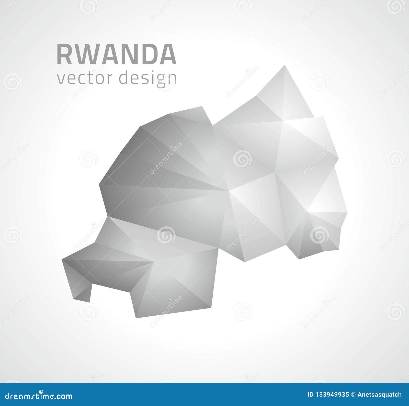 Rwanda Grey Triangle Perspective Modern Map Stock Vector - Illustration ...