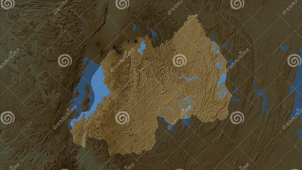 Rwanda Highlighted. Physical Stock Illustration - Illustration of earth ...