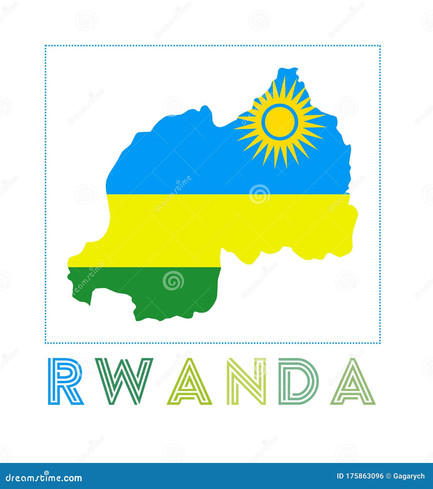 Rwanda Logo. Map of Rwanda with Country Name and. Stock Vector ...