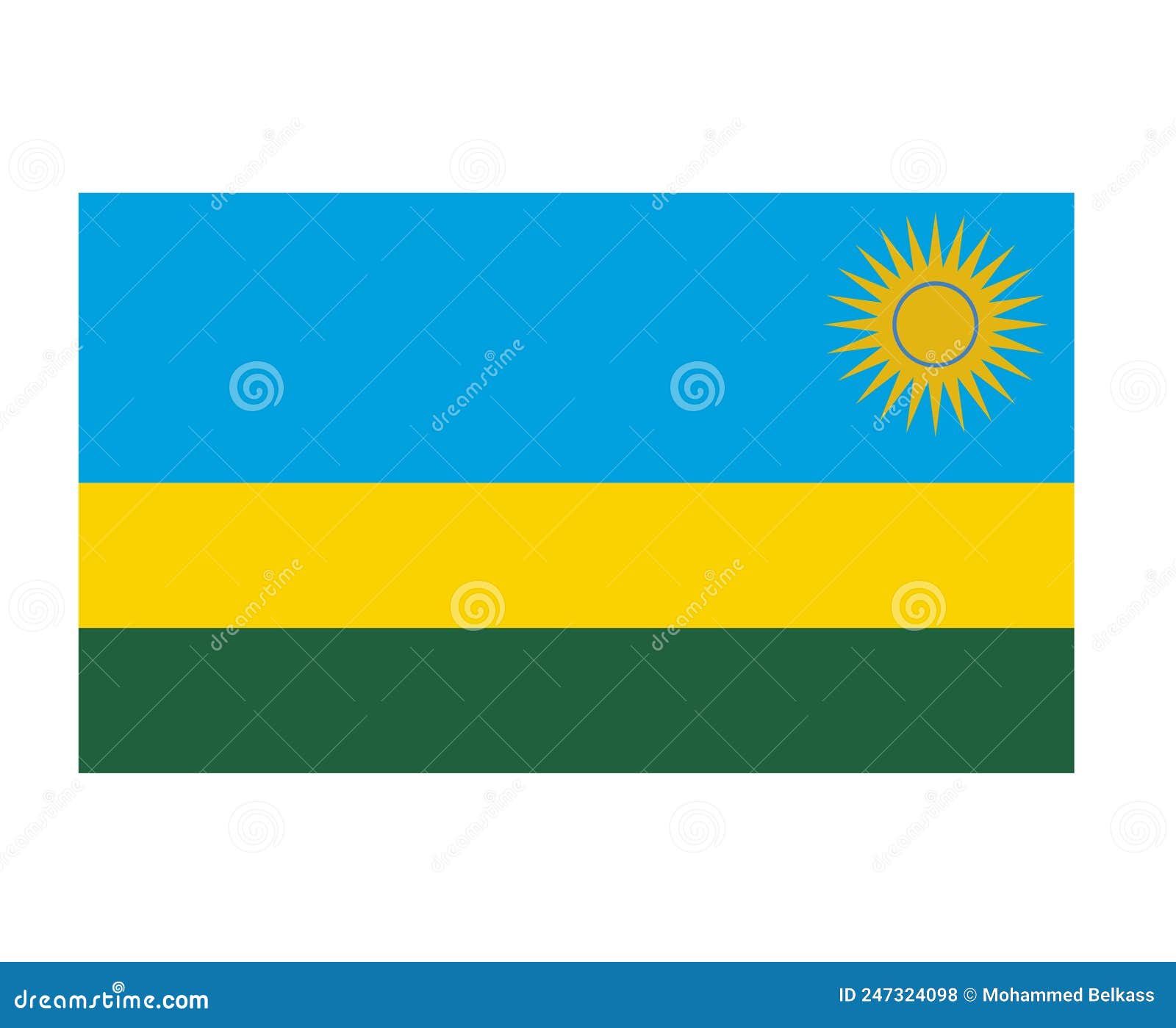 Rwanda Flag National Africa Emblem Symbol Icon Vector Stock ...