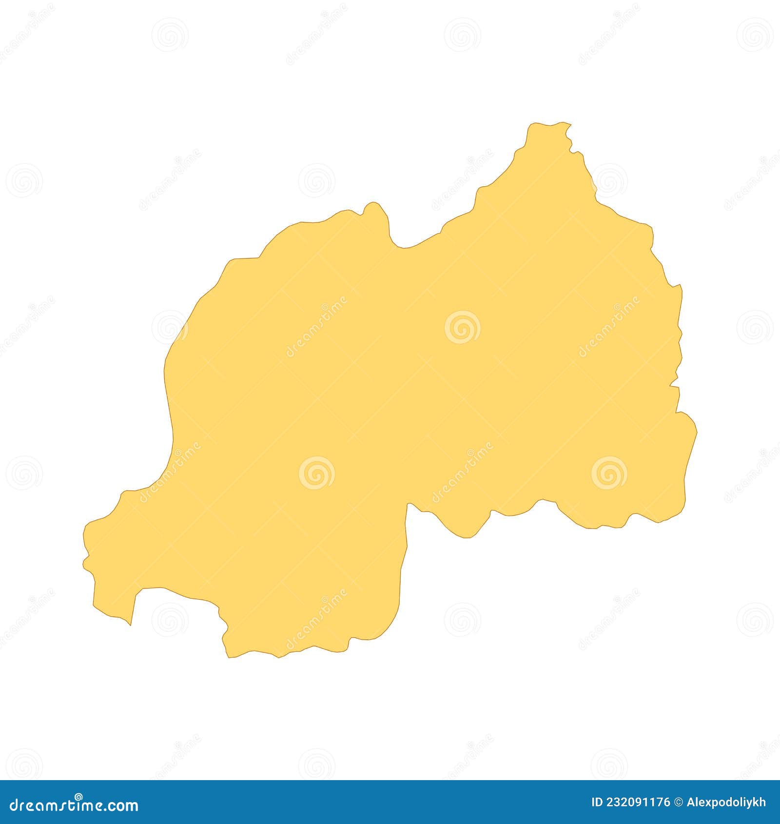 Rwanda Map Color Line Element. Border of the Country Stock Vector ...