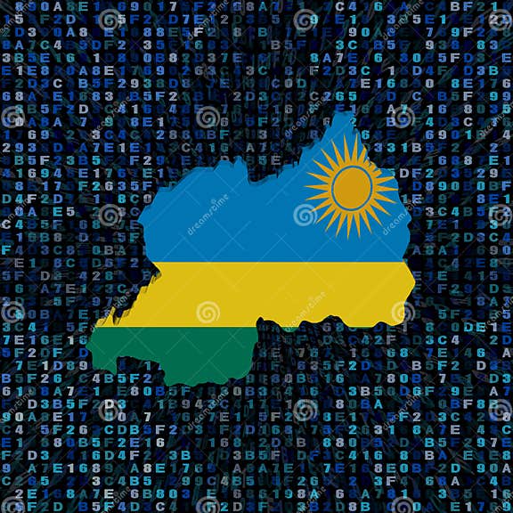 Rwanda Map Flag on Hex Code Illustration Stock Illustration ...