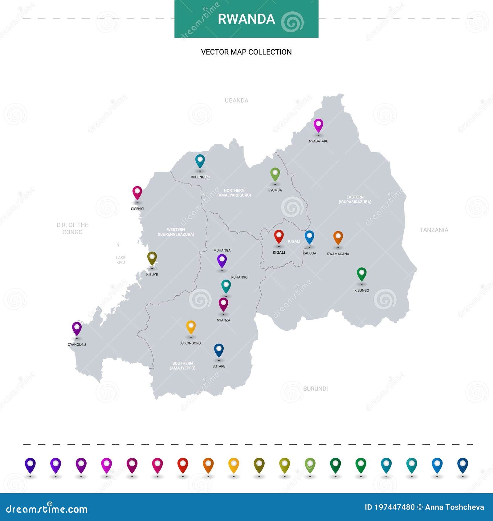 Location Map Of Rwanda On Map Africa. 3d Republic Of Rwanda Flag Map ...