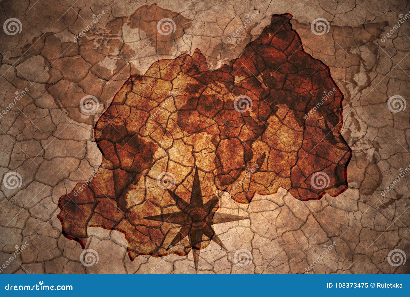 Vintage rwanda map stock image. Image of kigali, central - 103373475