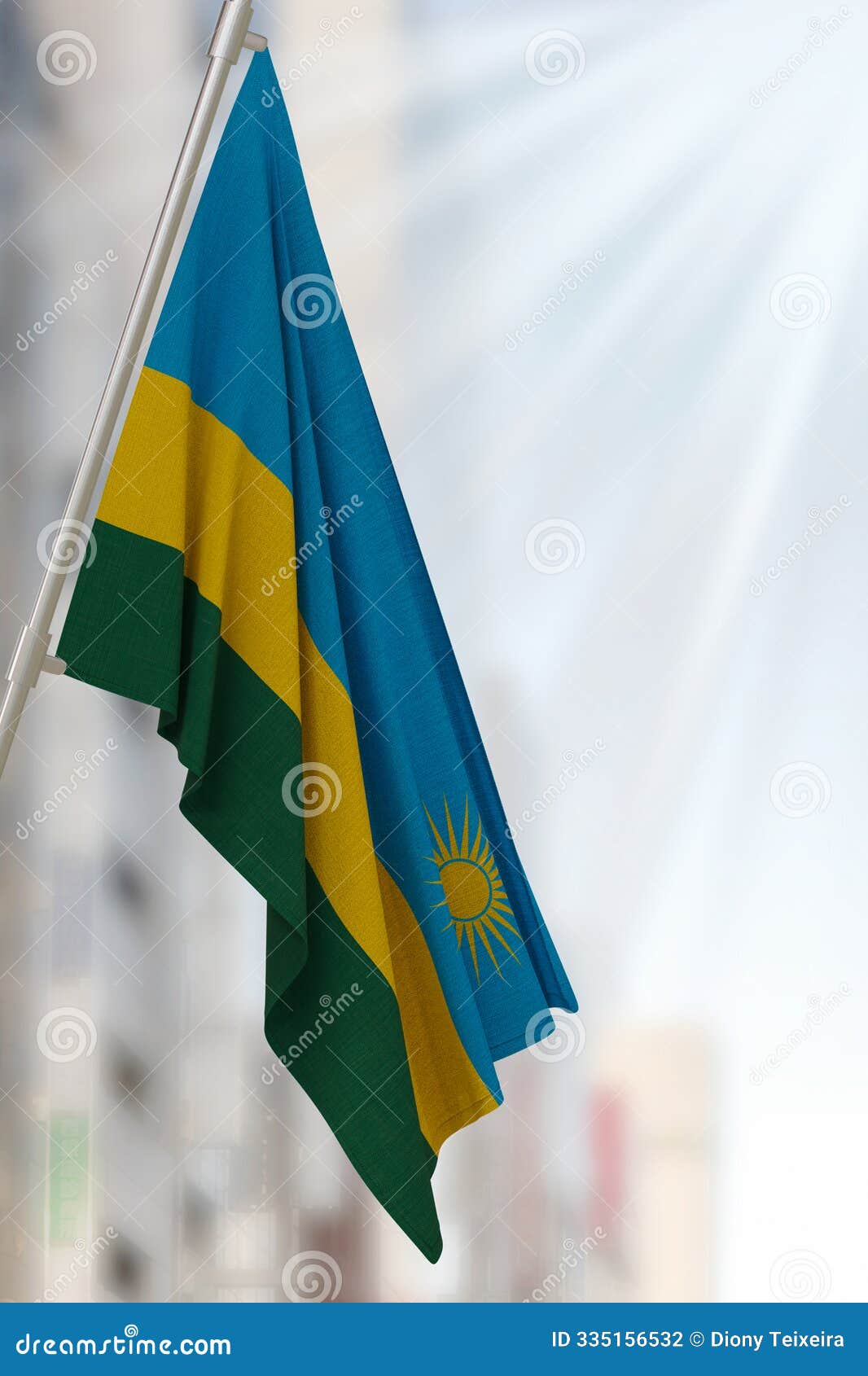 Rwanda National Flag. Render 3D Stock Photo - Image of crise, elections ...
