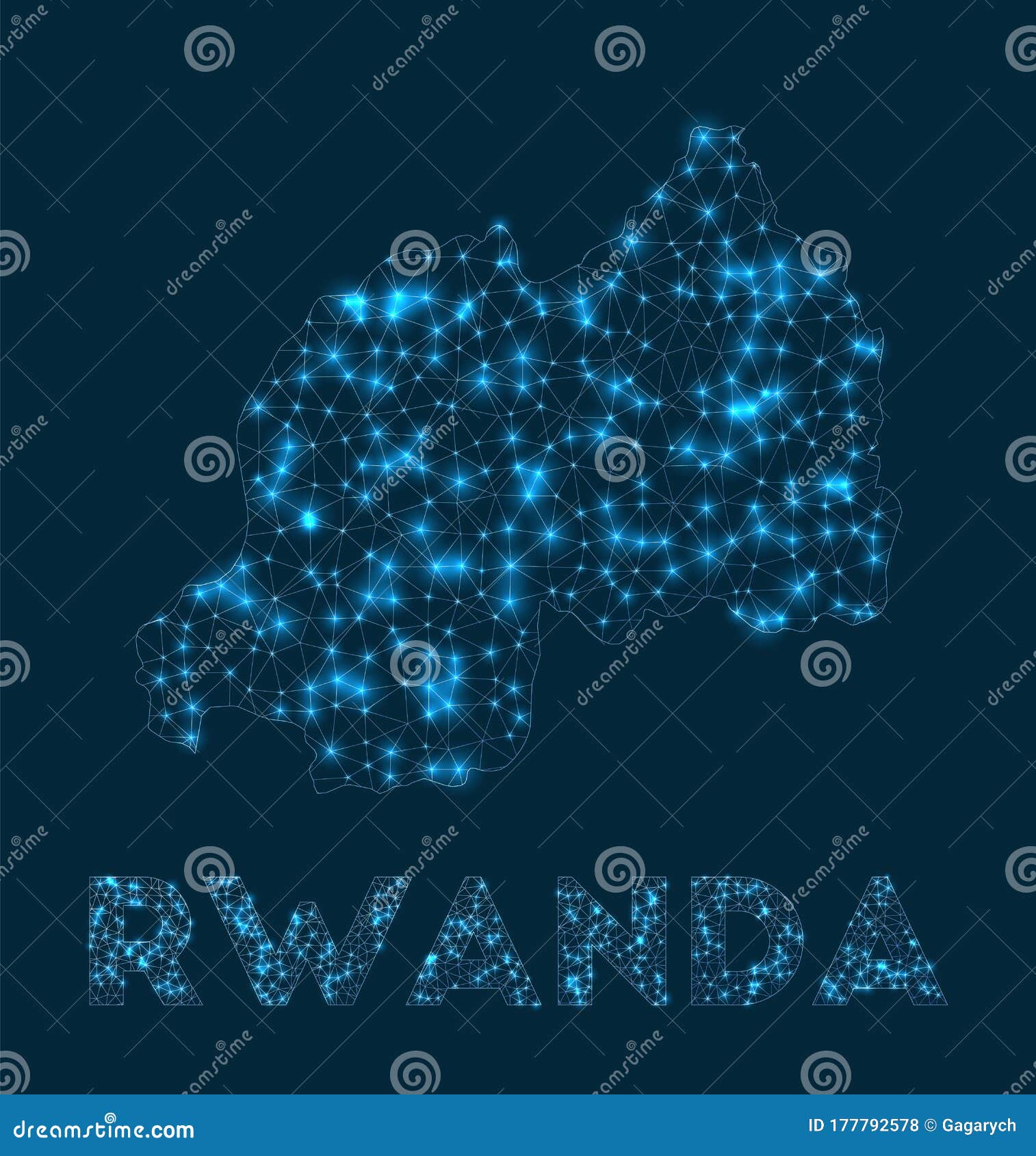 Rwanda Network Map. Vector Illustration | CartoonDealer.com #177792578