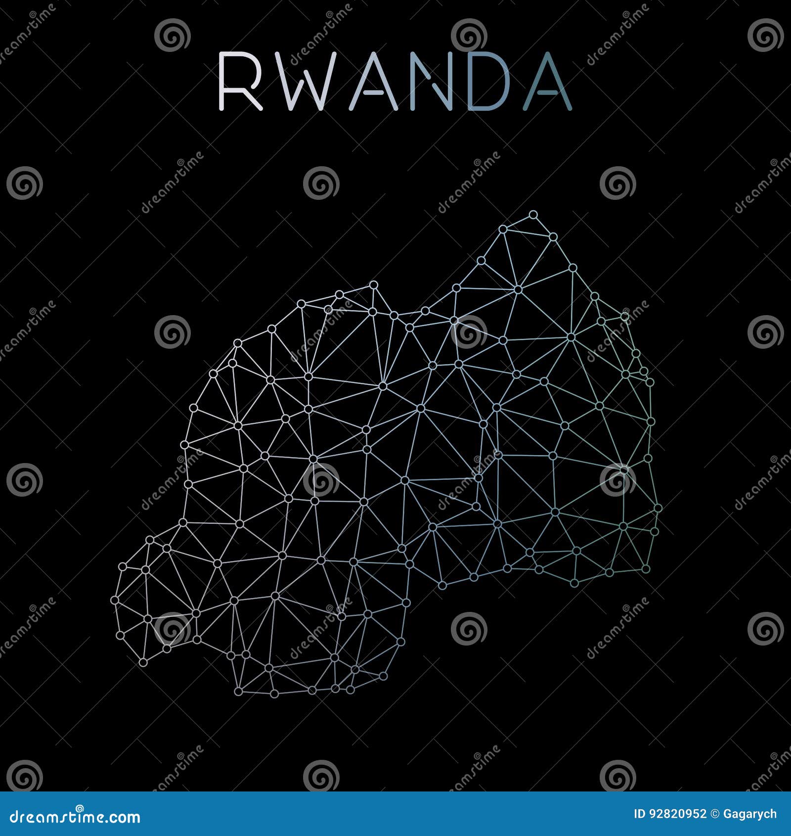Rwanda network map. stock vector. Illustration of network - 92820952