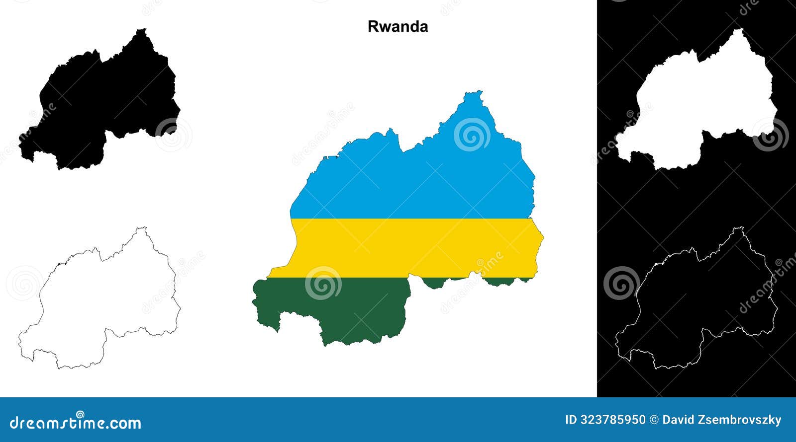 Blank Map Of Rwanda. Districts Of Rwanda Map. High Detailed Vector Map ...