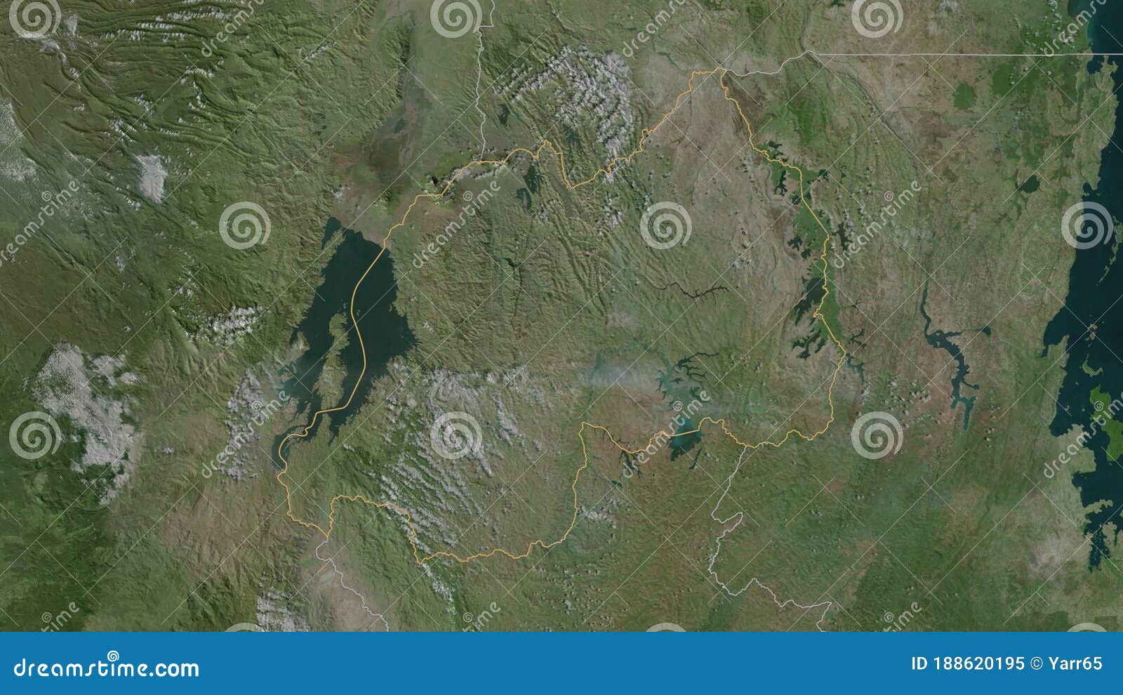 Rwanda - Overview. Satellite Stock Illustration - Illustration of world ...