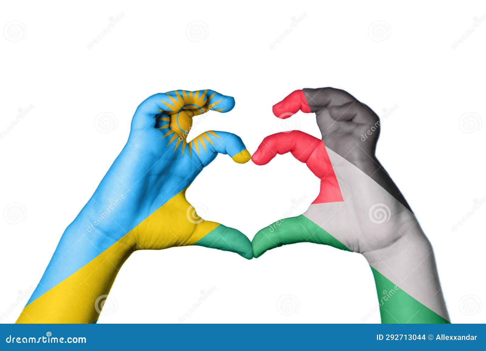 Rwanda Palestine Heart, Hand Gesture Making Heart Stock Photo - Image ...