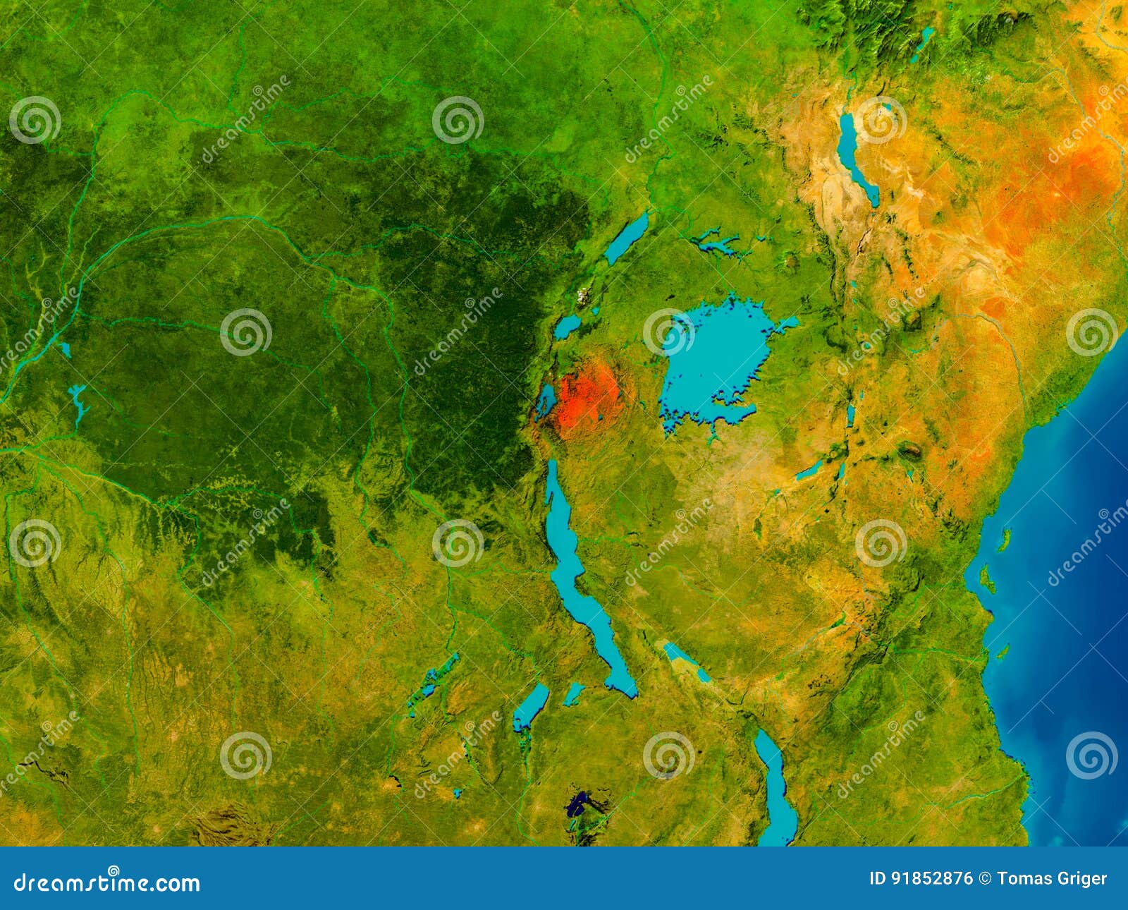 physical map of rwanda