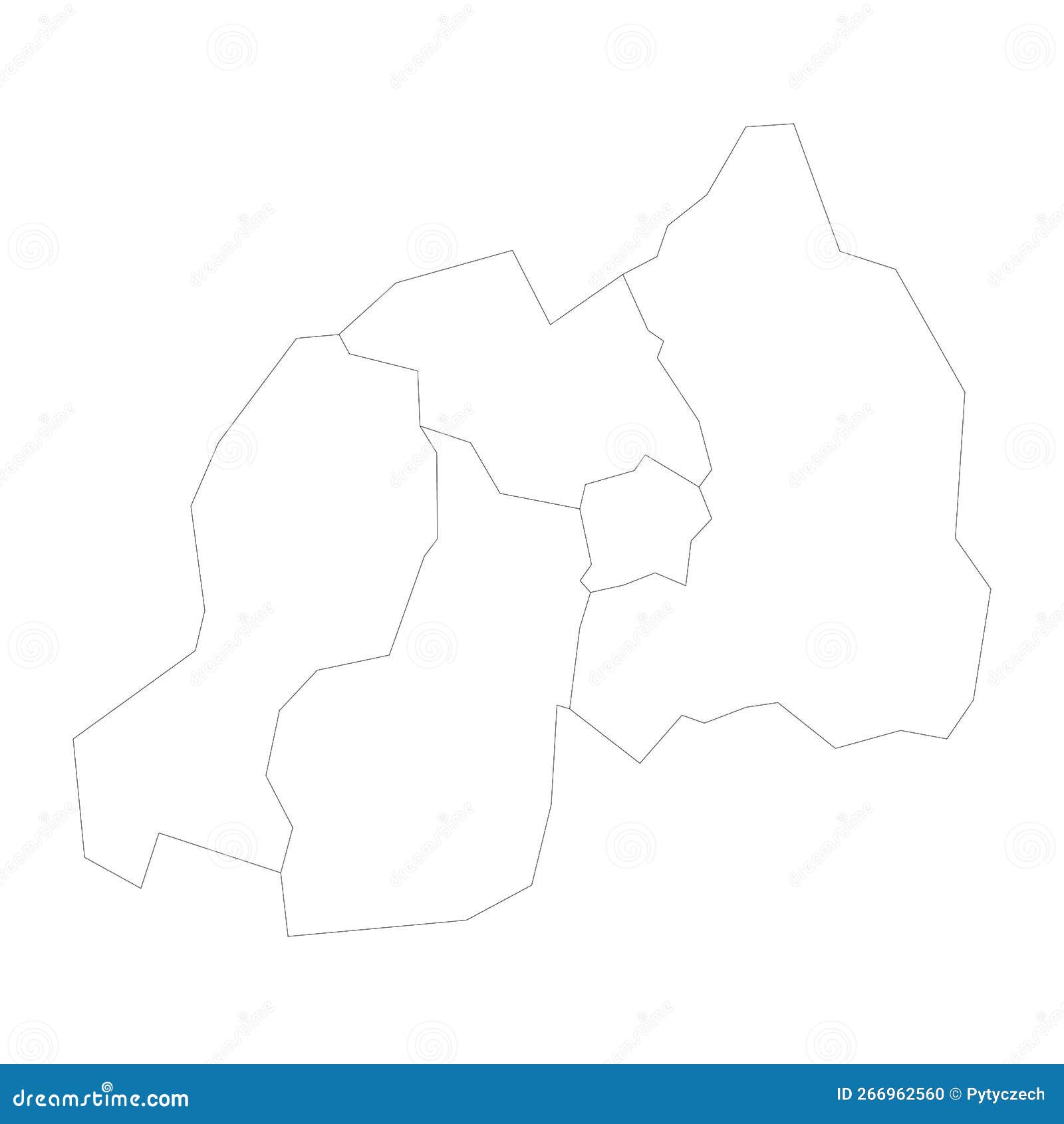 Rwanda Political Map of Administrative Divisions Stock Illustration ...