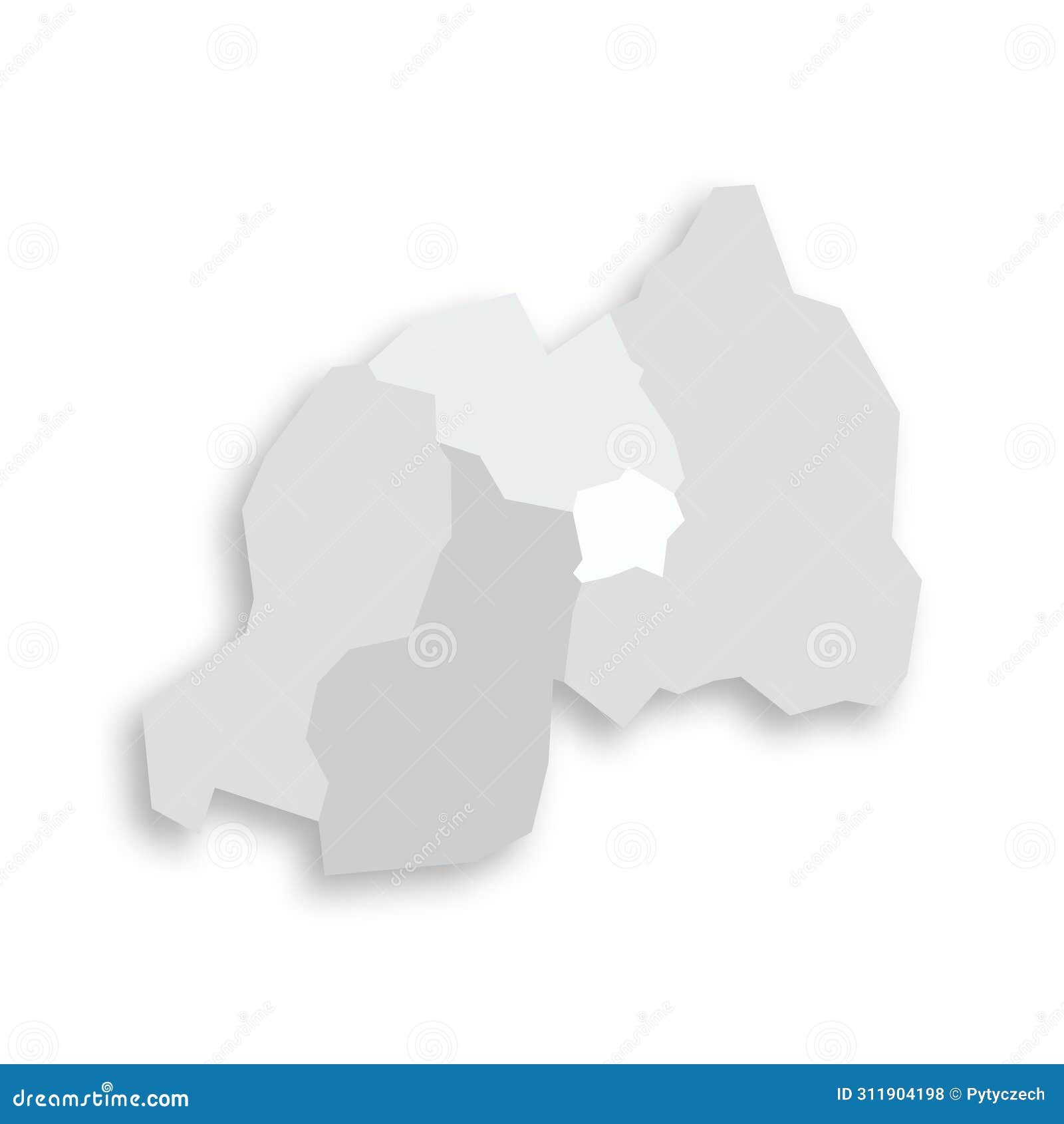 Rwanda Political Map Of Administrative Divisions Cartoon Vector ...