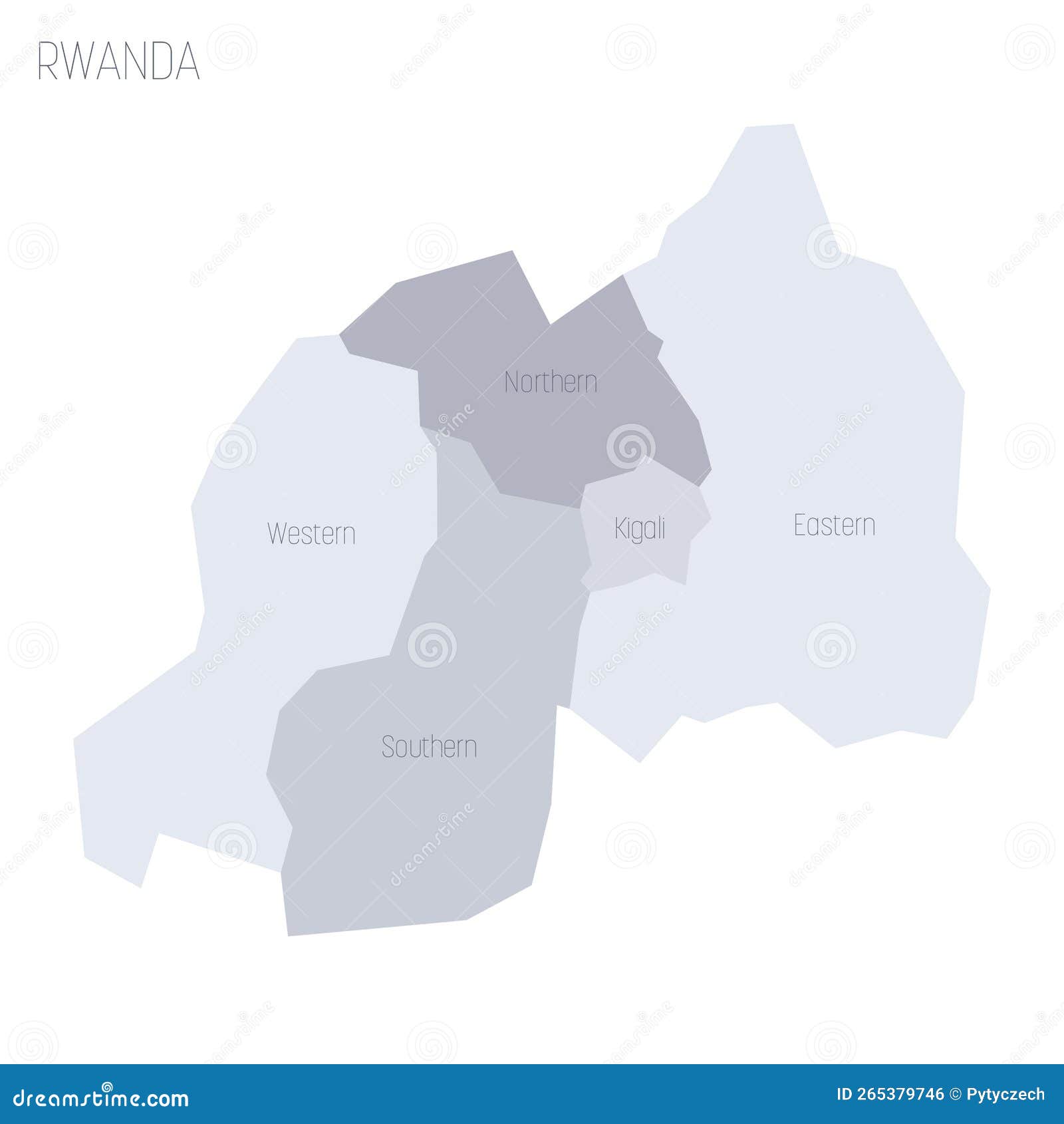 Rwanda Political Map of Administrative Divisions Stock Vector ...