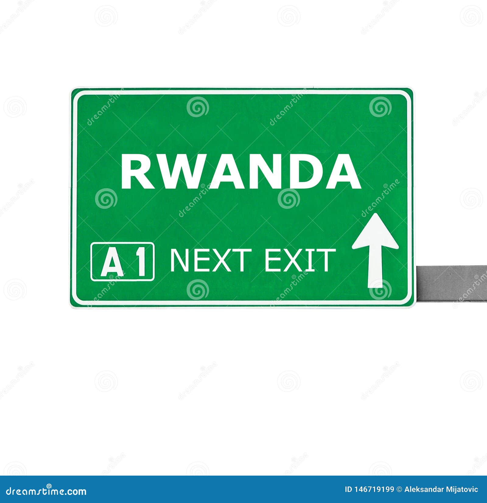 RWANDA Road Sign Isolated on White Stock Image - Image of billboard ...