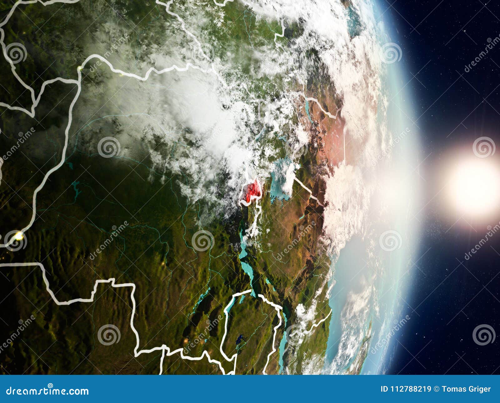 Rwanda during sunrise stock image. Image of african - 112788219