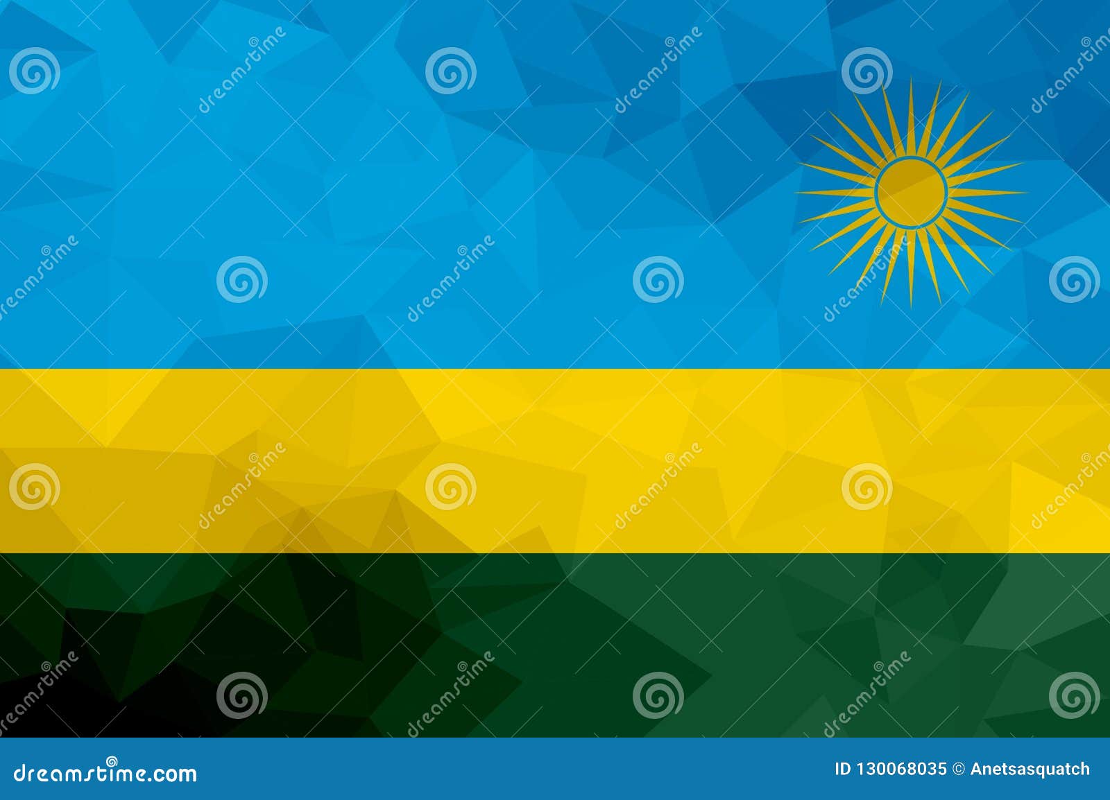 Rwanda Polygonal Flag. Mosaic Modern Background. Geometric Design Stock ...
